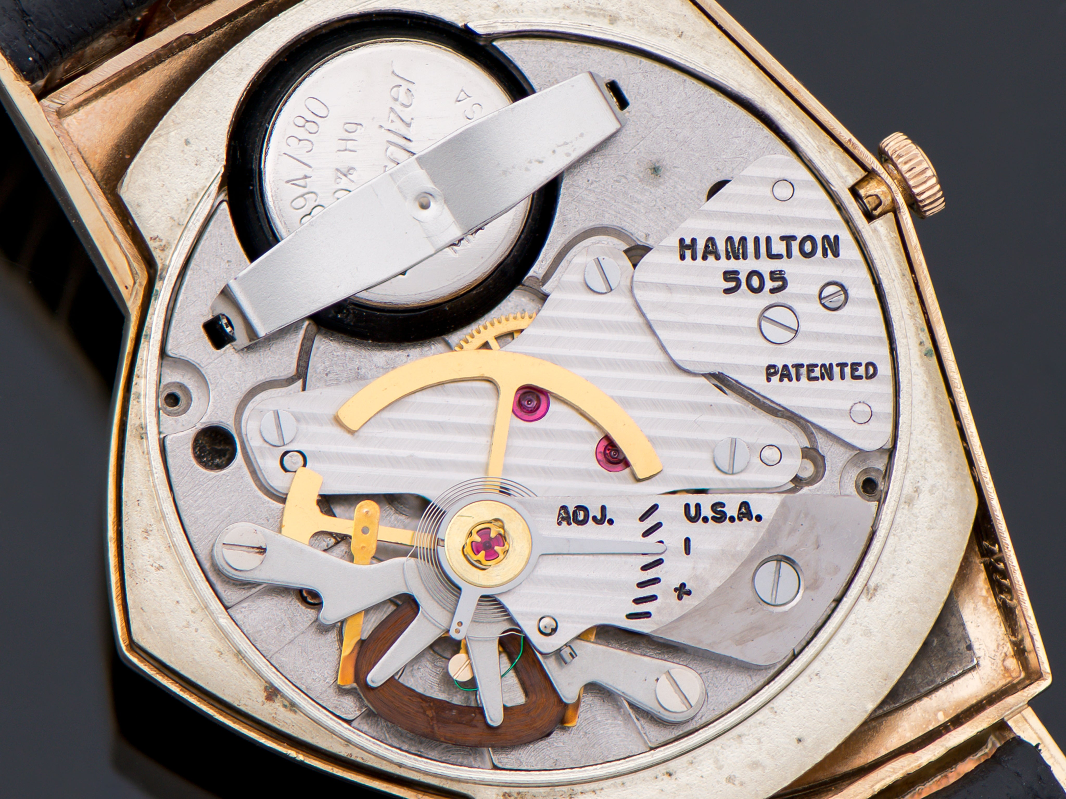 Hamilton Electric Ventura 14K Gold Black Dial Watch