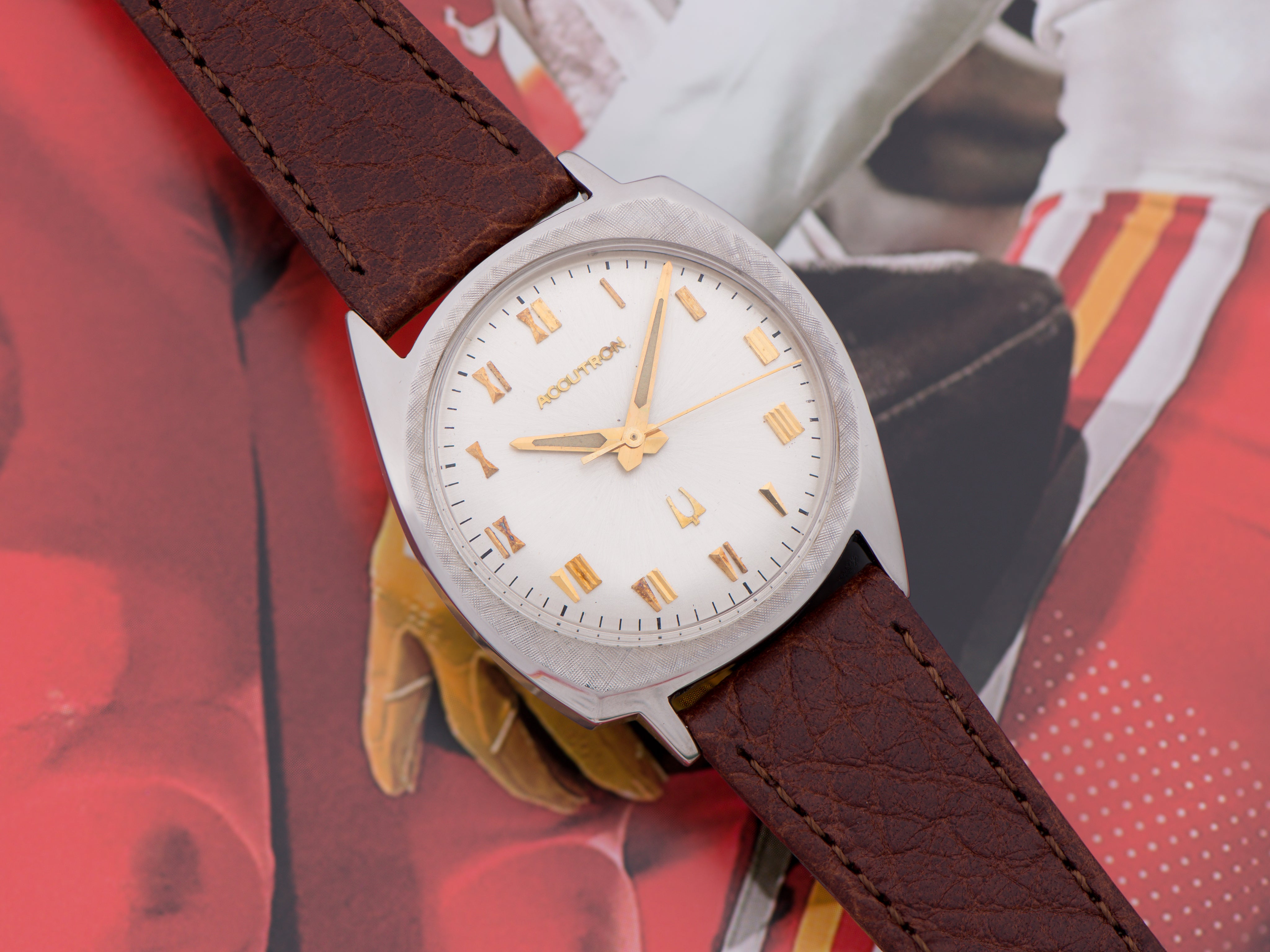 Bulova Accutron "Floppy Football" Stainless Steel Watch With Florentin