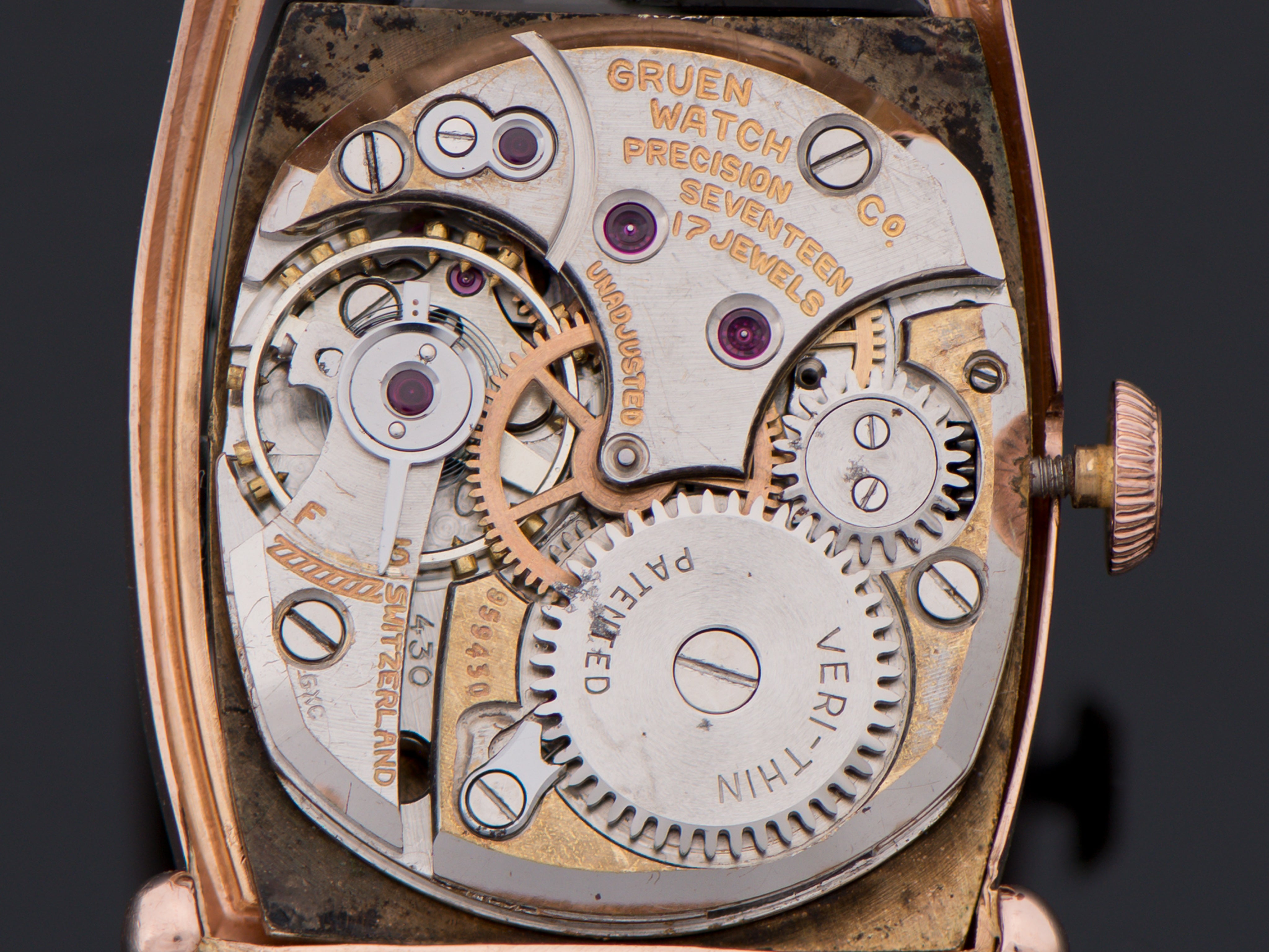 Gruen Veri-Thin Precision 14K Rose Gold Watch