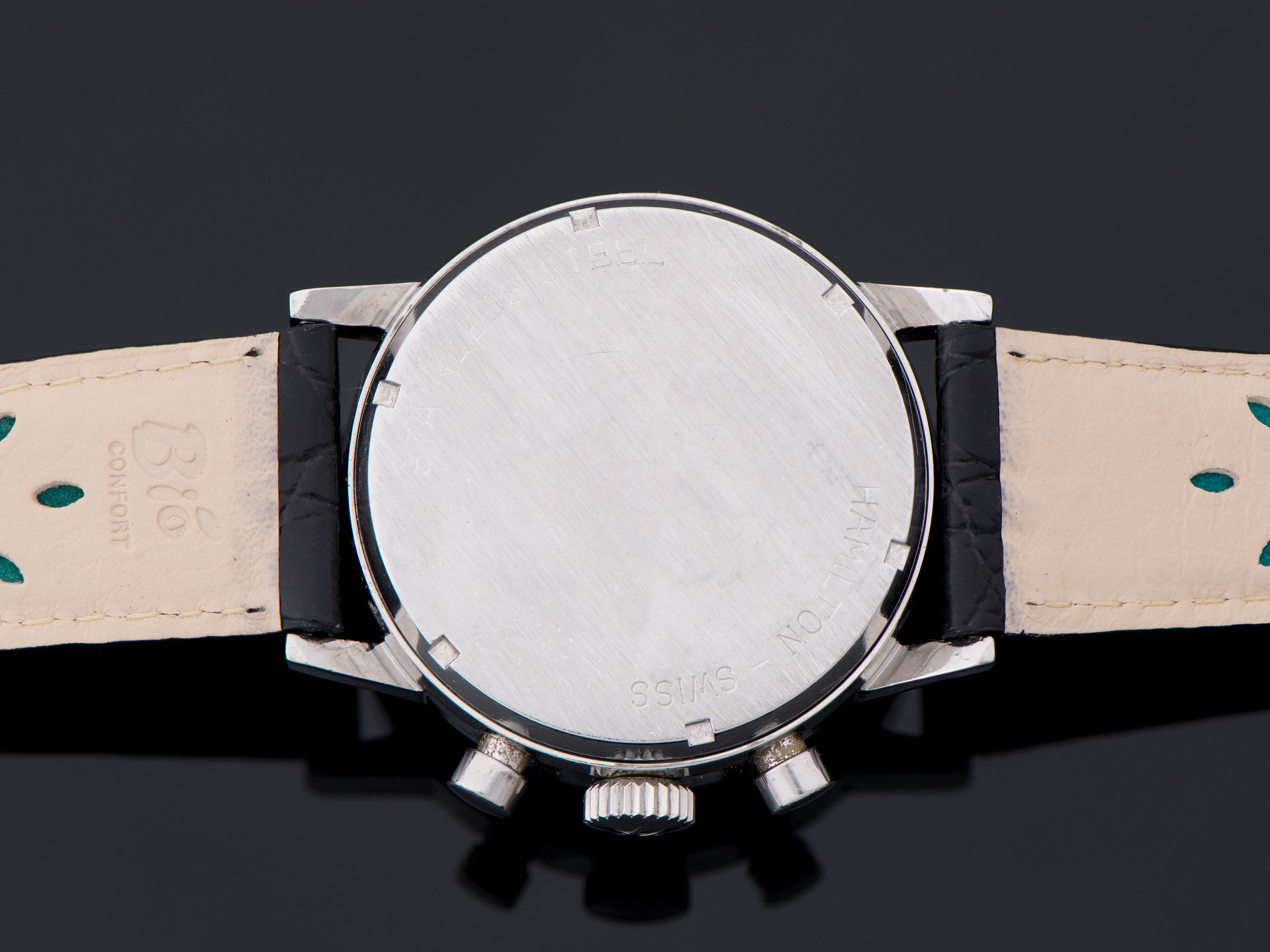 Hamilton 5001 Chronograph Panda Valjoux 7736 Triple Register Watch