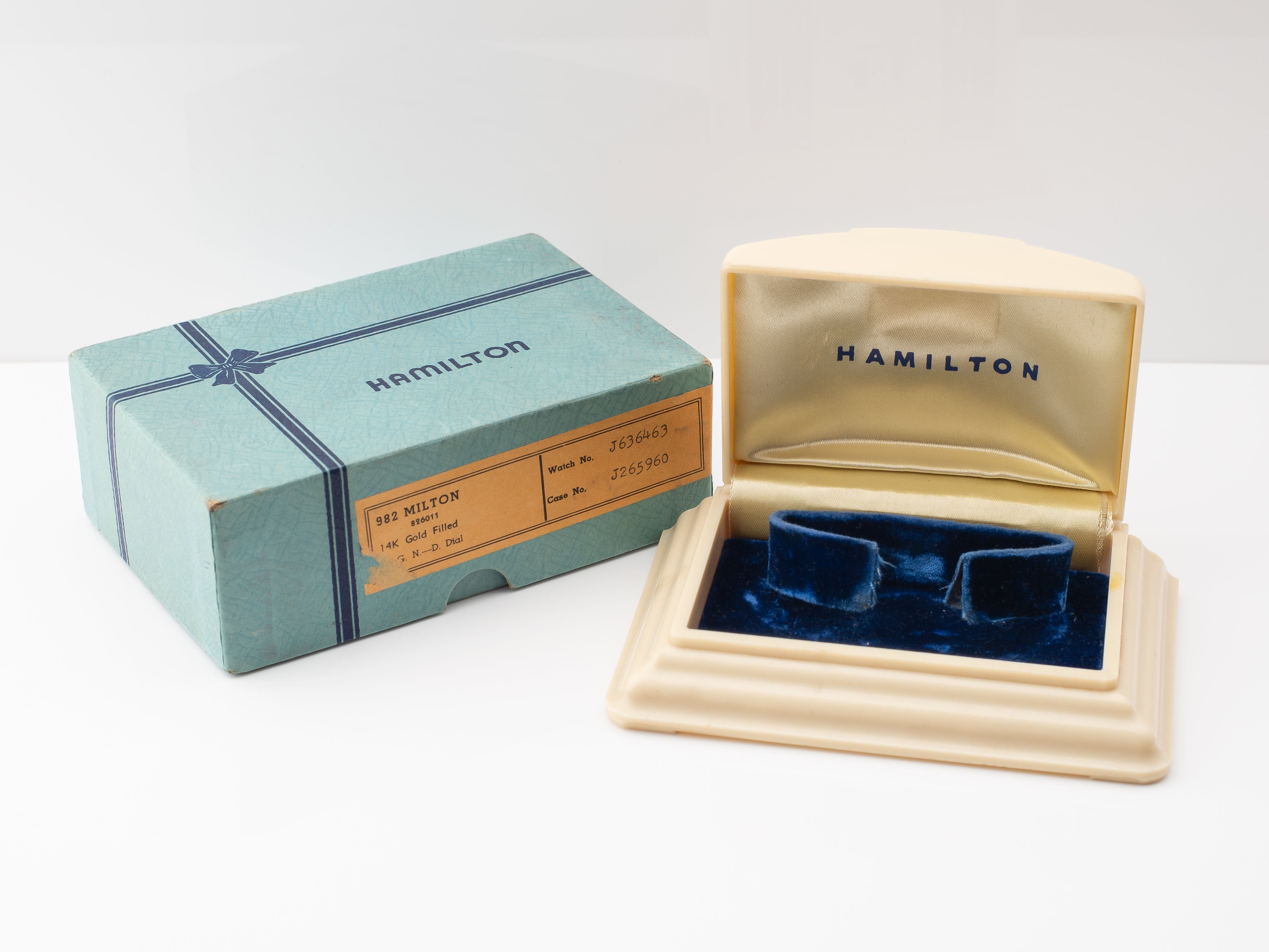 Hamilton Celluloid Clamshell Inner & Outer Box Circa 1940s to 50s for