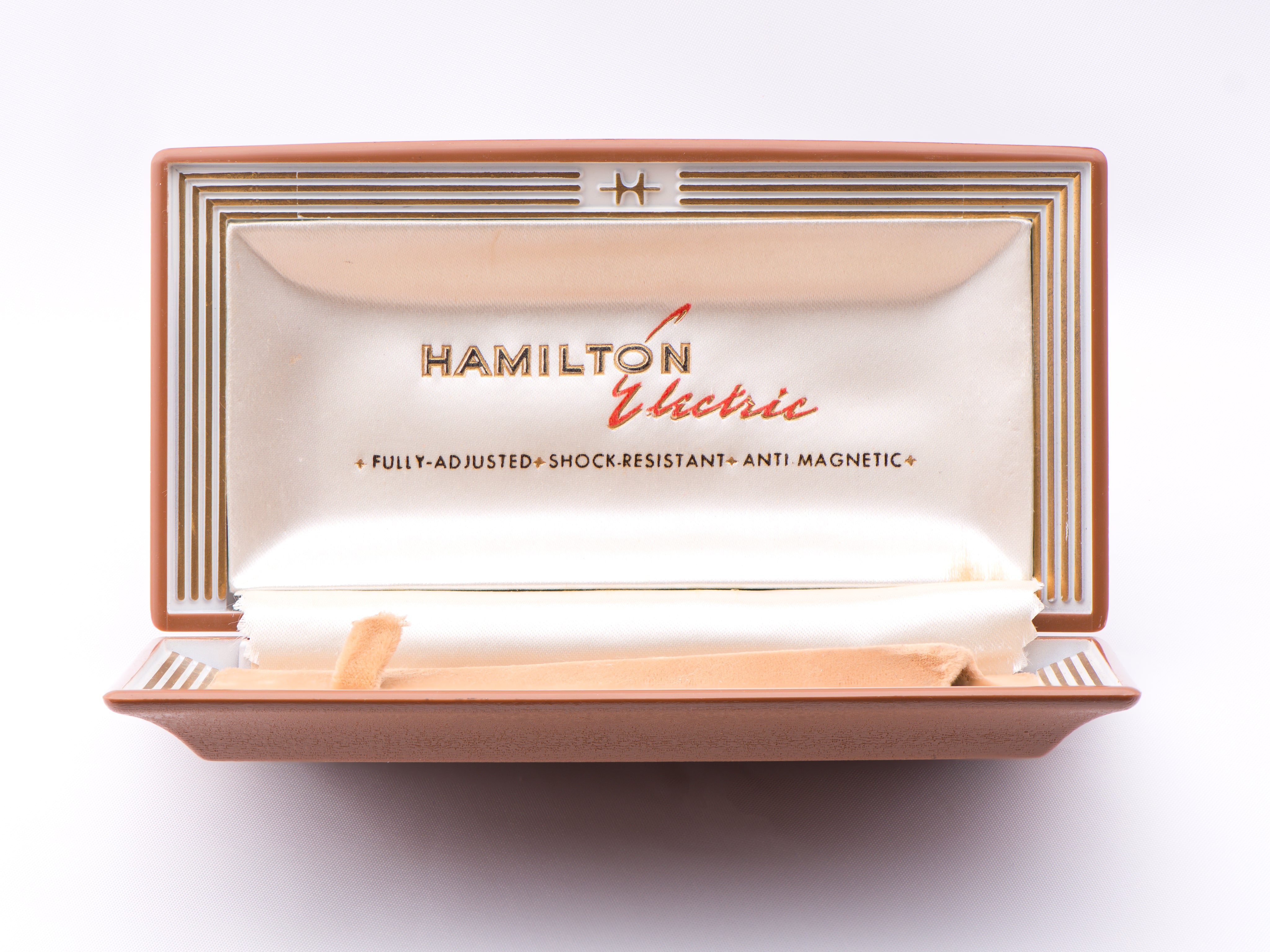 Hamilton Electric Mid 1957 Flat Clamshell Box
