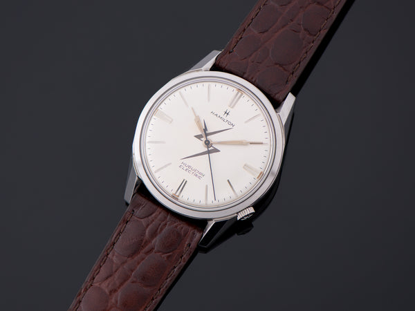 Hamilton Huguenin Electric Landeron 4750 Watch Stainless Steel RARE
