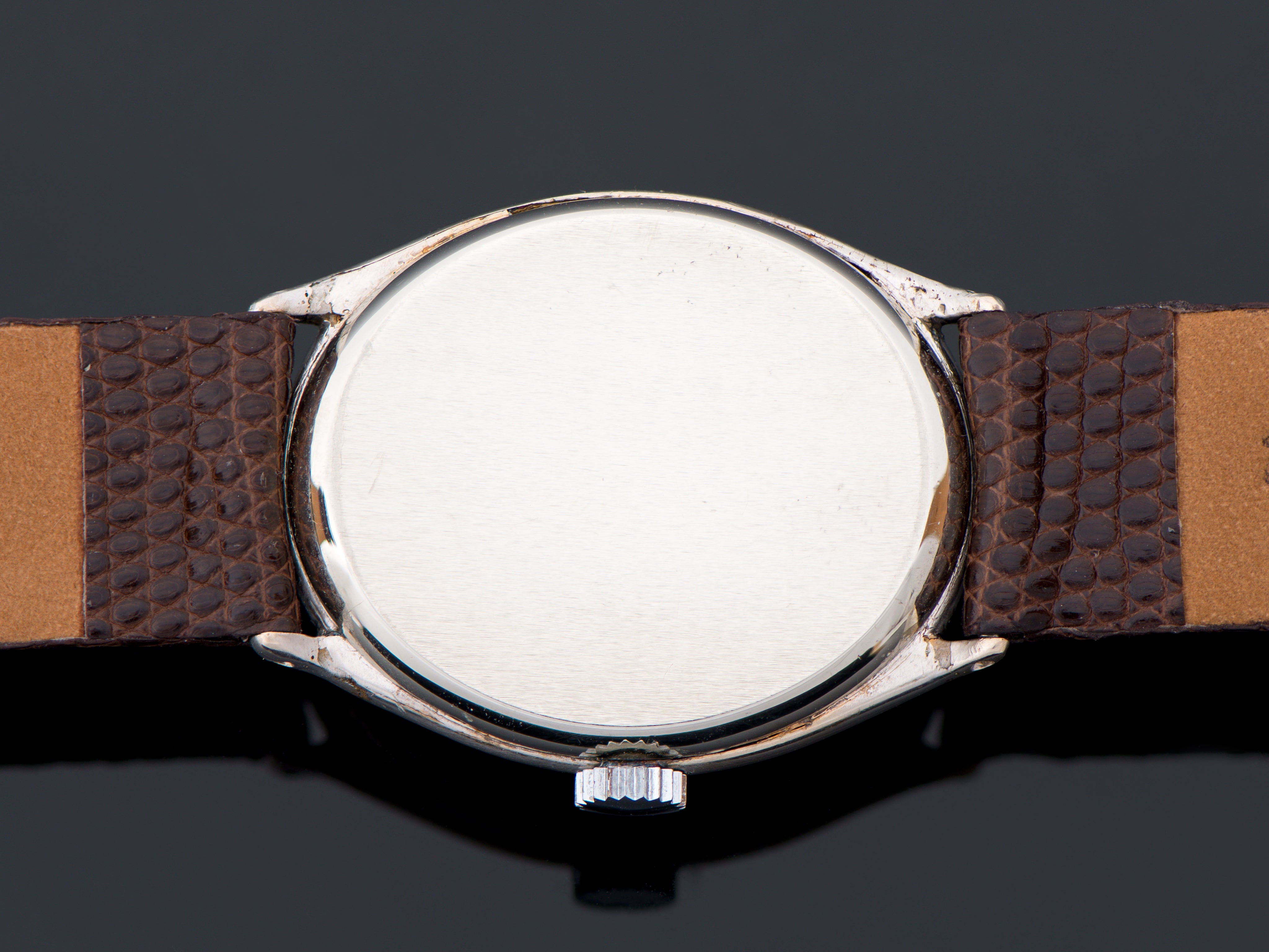 Hamilton Engraved Oval White Gold Filled Watch