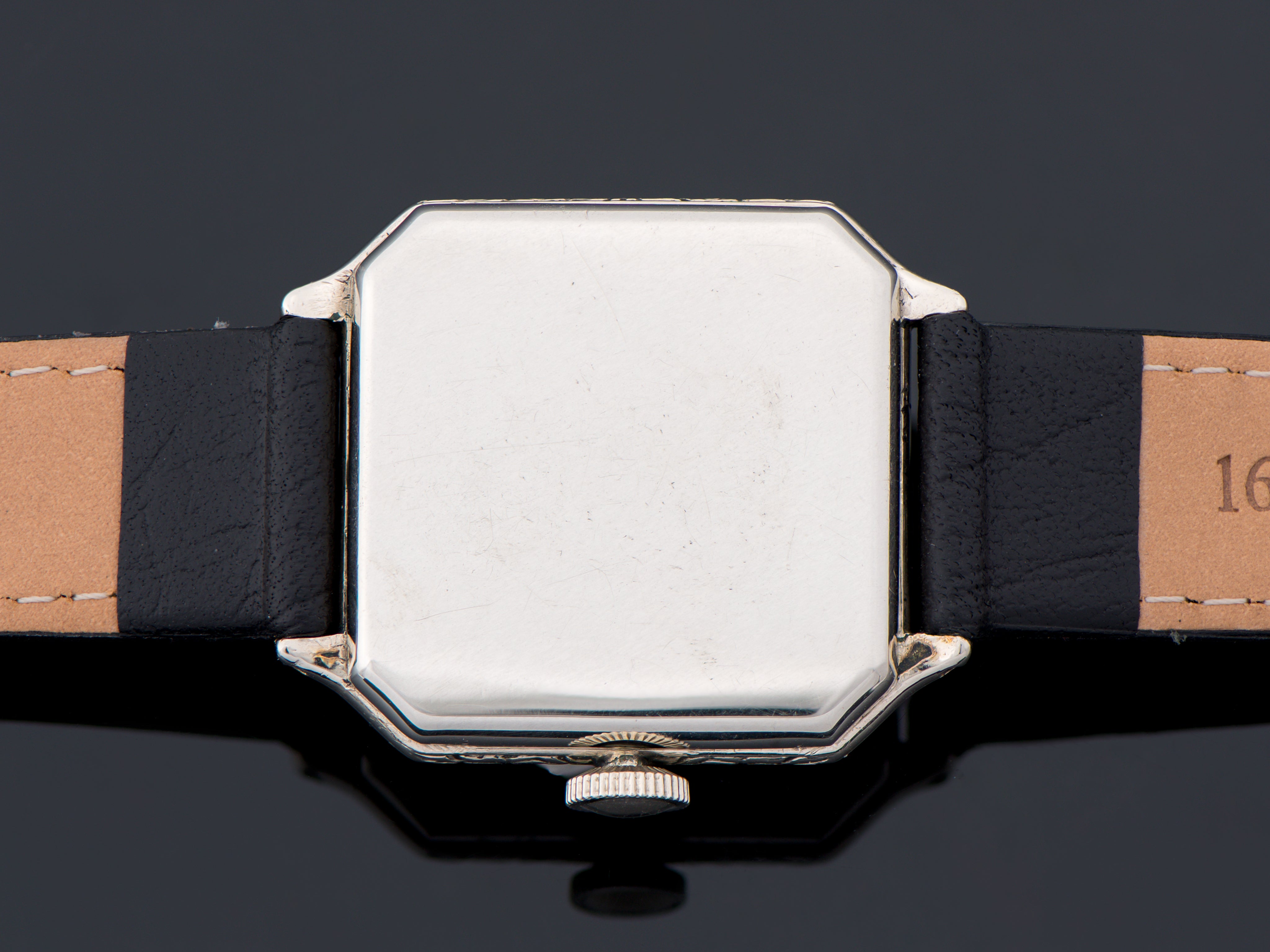 Hamilton Square B Engraved White Gold Filled Watch