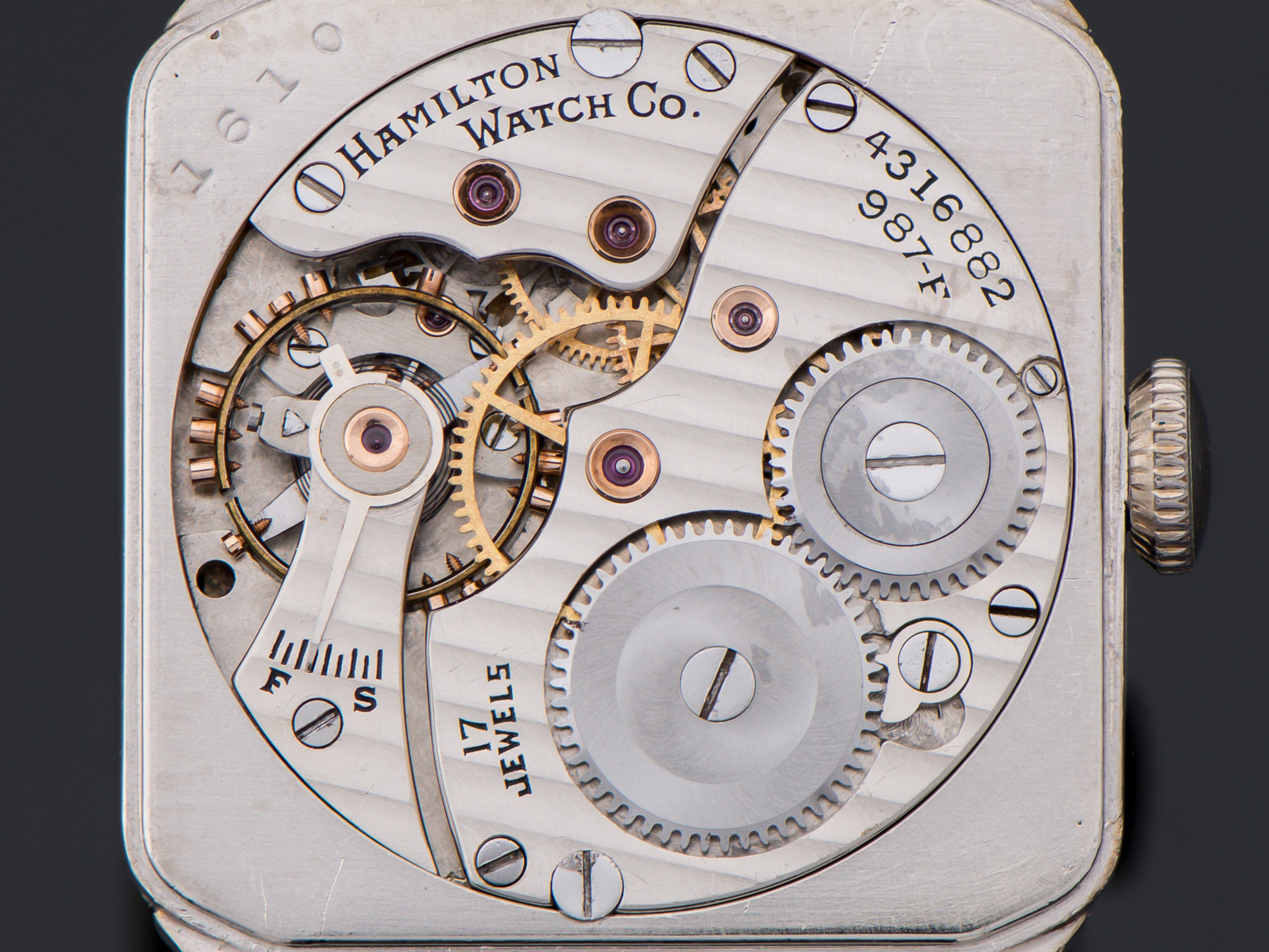 Hamilton Tonneau White Gold Filled Watch