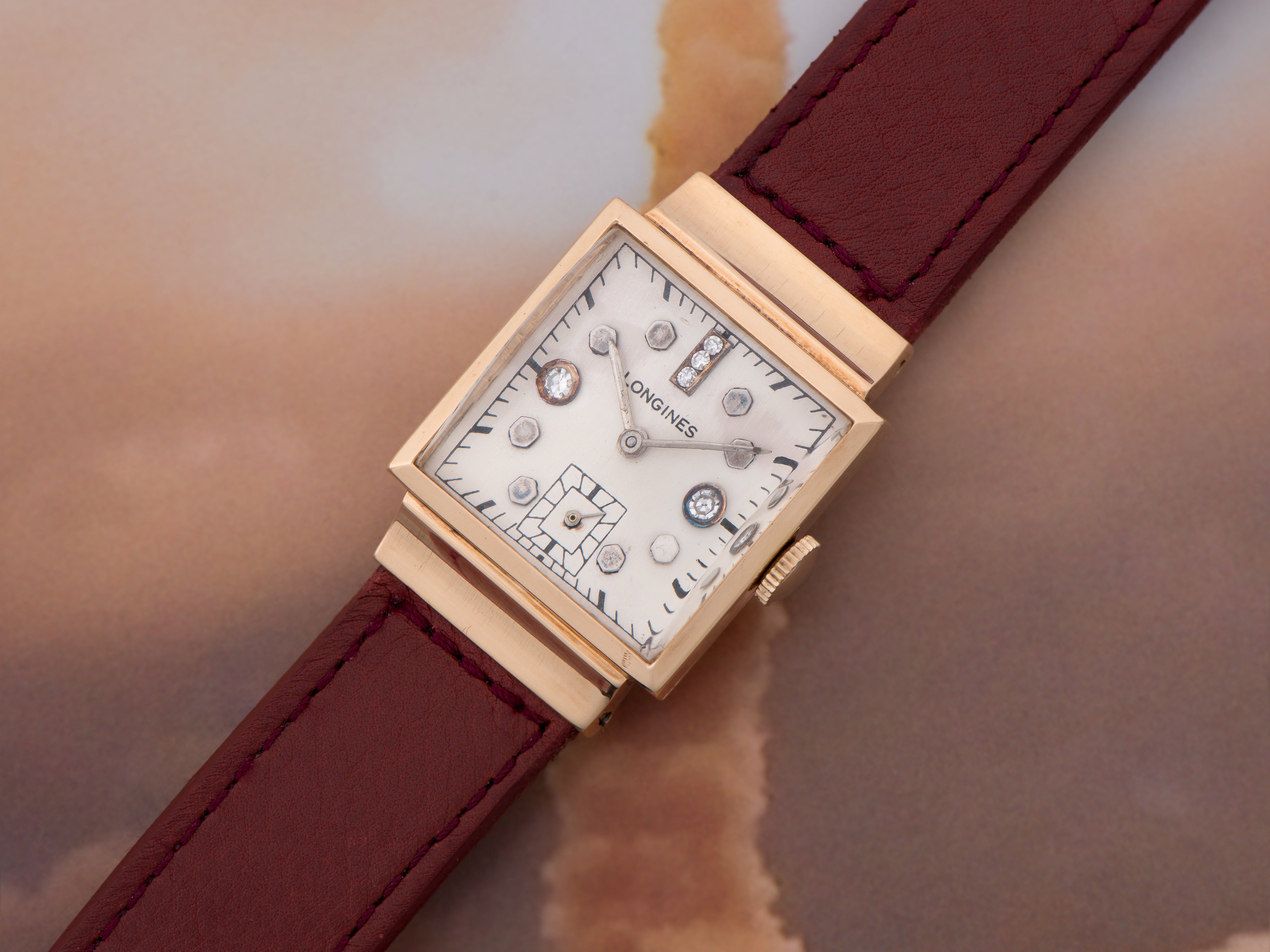 Longines 14K Yellow Gold Diamond Dial Watch