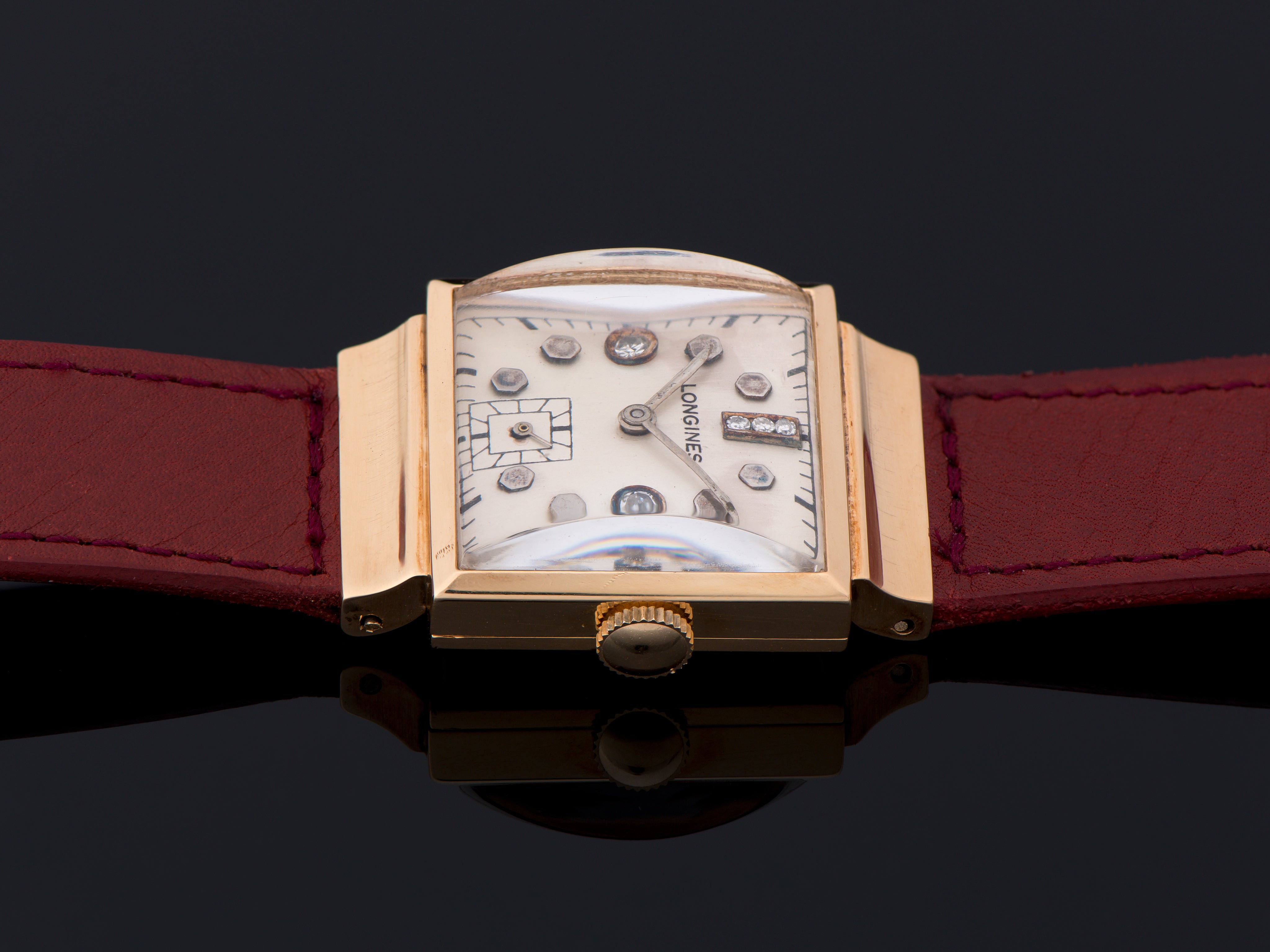 Longines 14K Yellow Gold Diamond Dial Watch