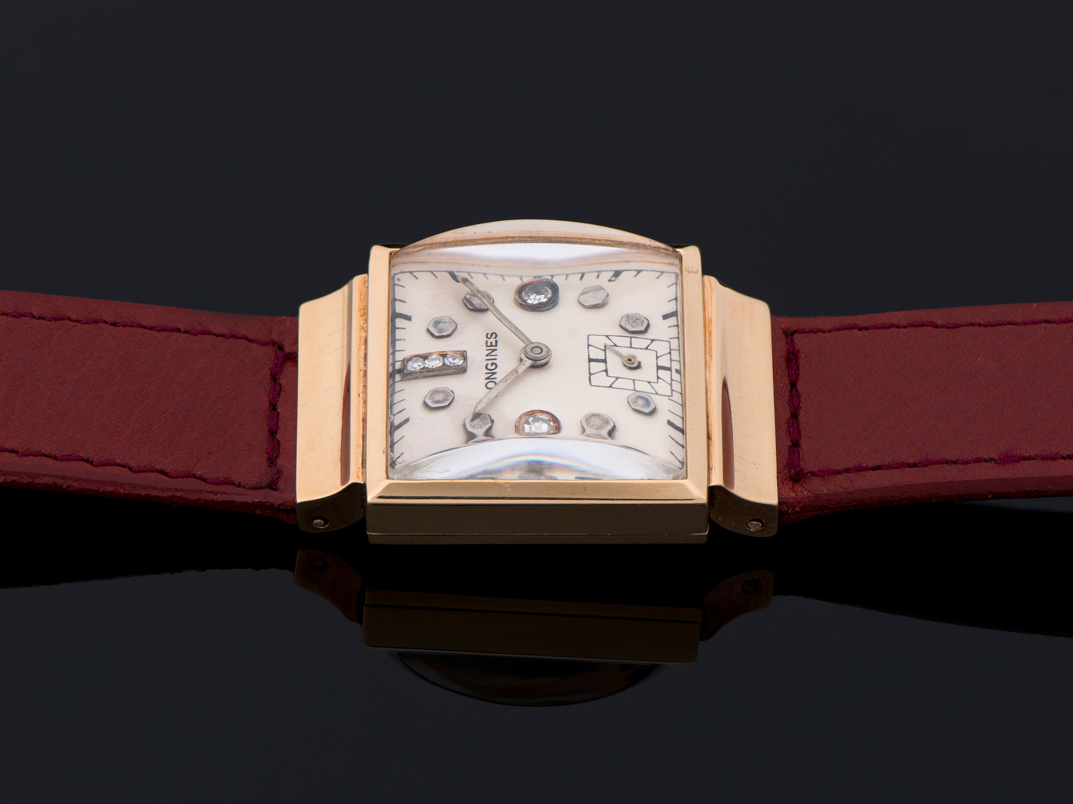 Longines 14K Yellow Gold Diamond Dial Watch