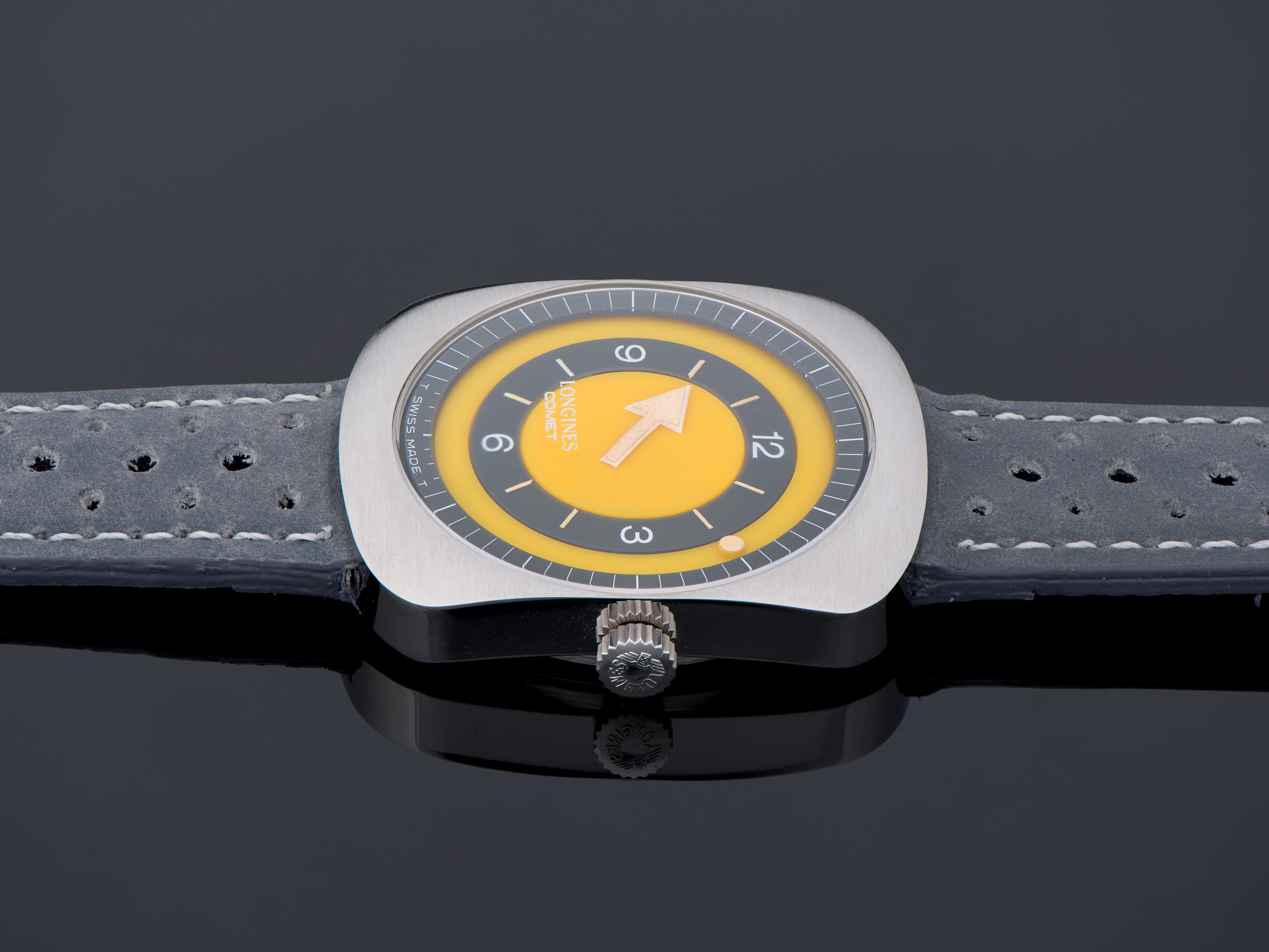 Longines Comet Mystery Dial Watch Yellow Dial