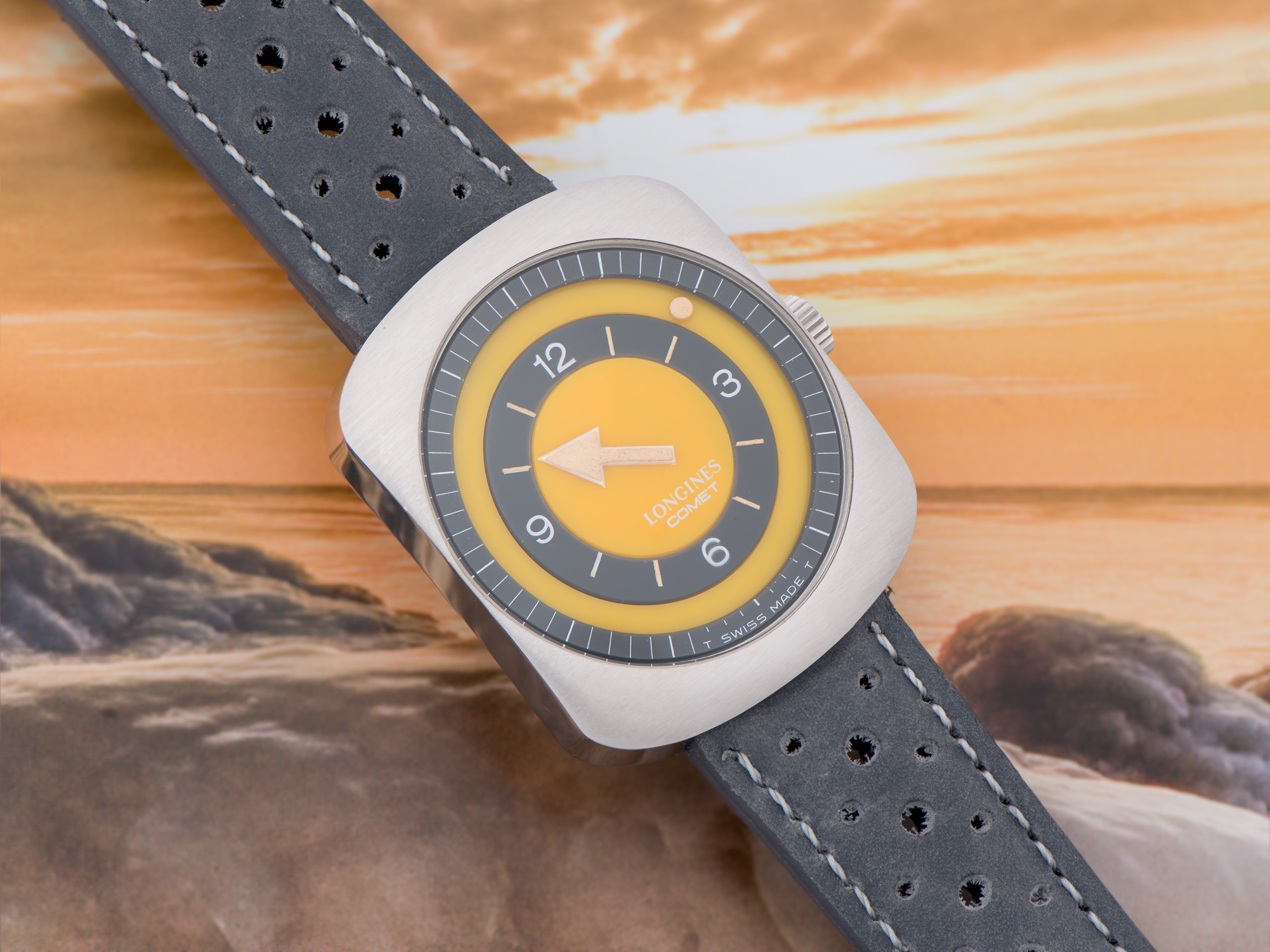 Longines Comet Mystery Dial Watch Yellow Dial