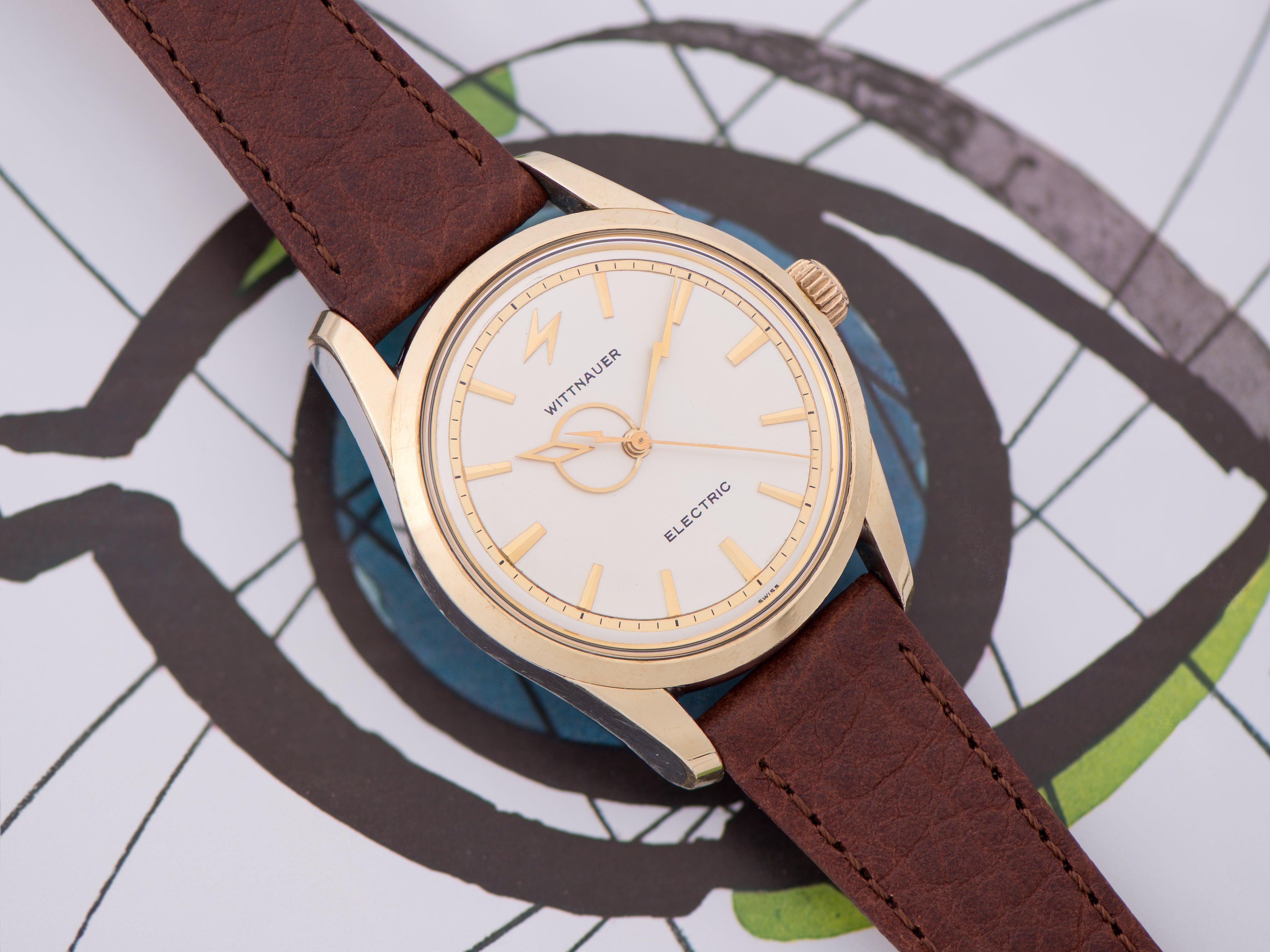 Wittnauer Electro-Chron Gold Cap Stainless Steel Watch