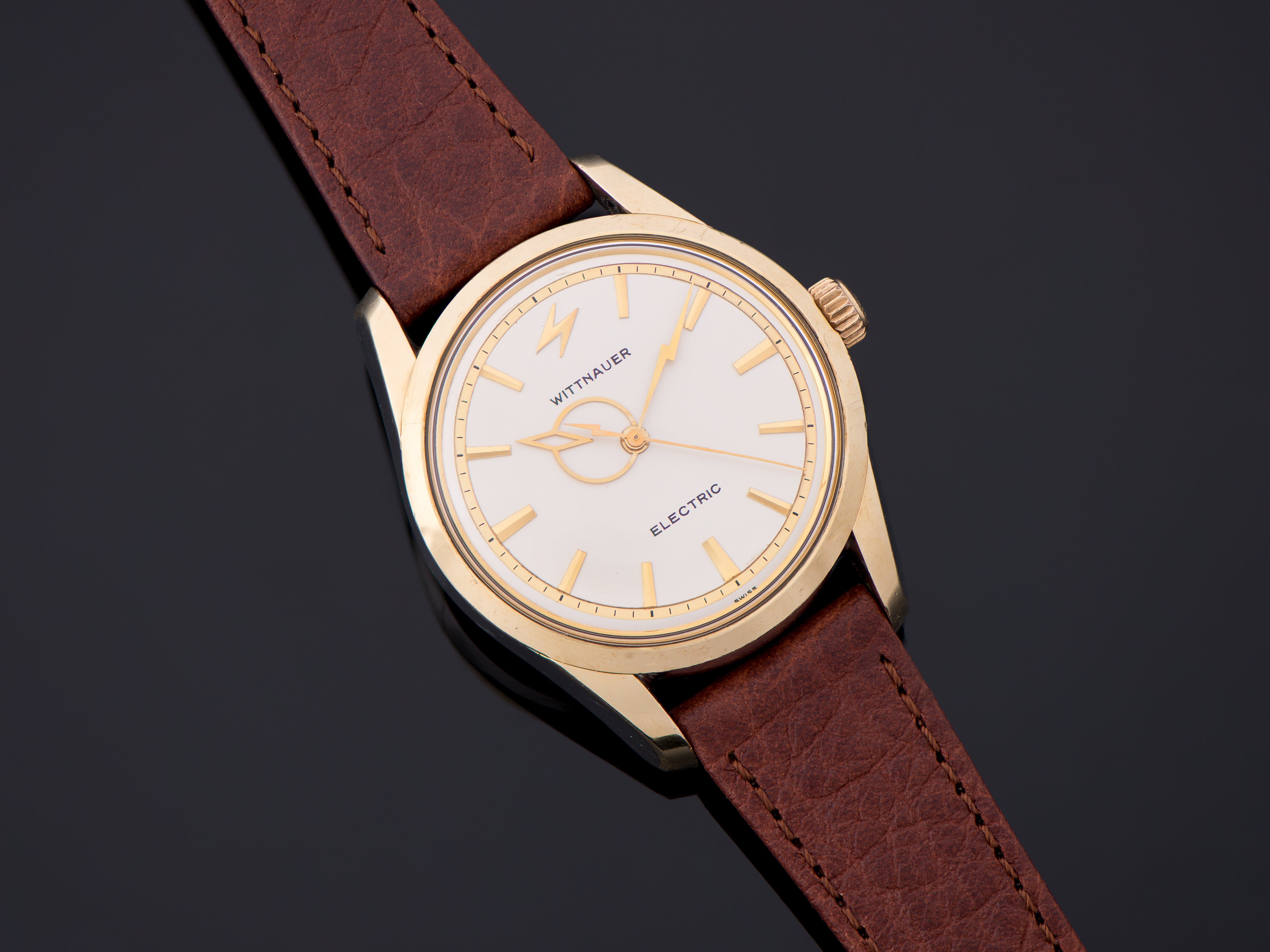 Wittnauer Electro-Chron Gold Cap Stainless Steel Watch