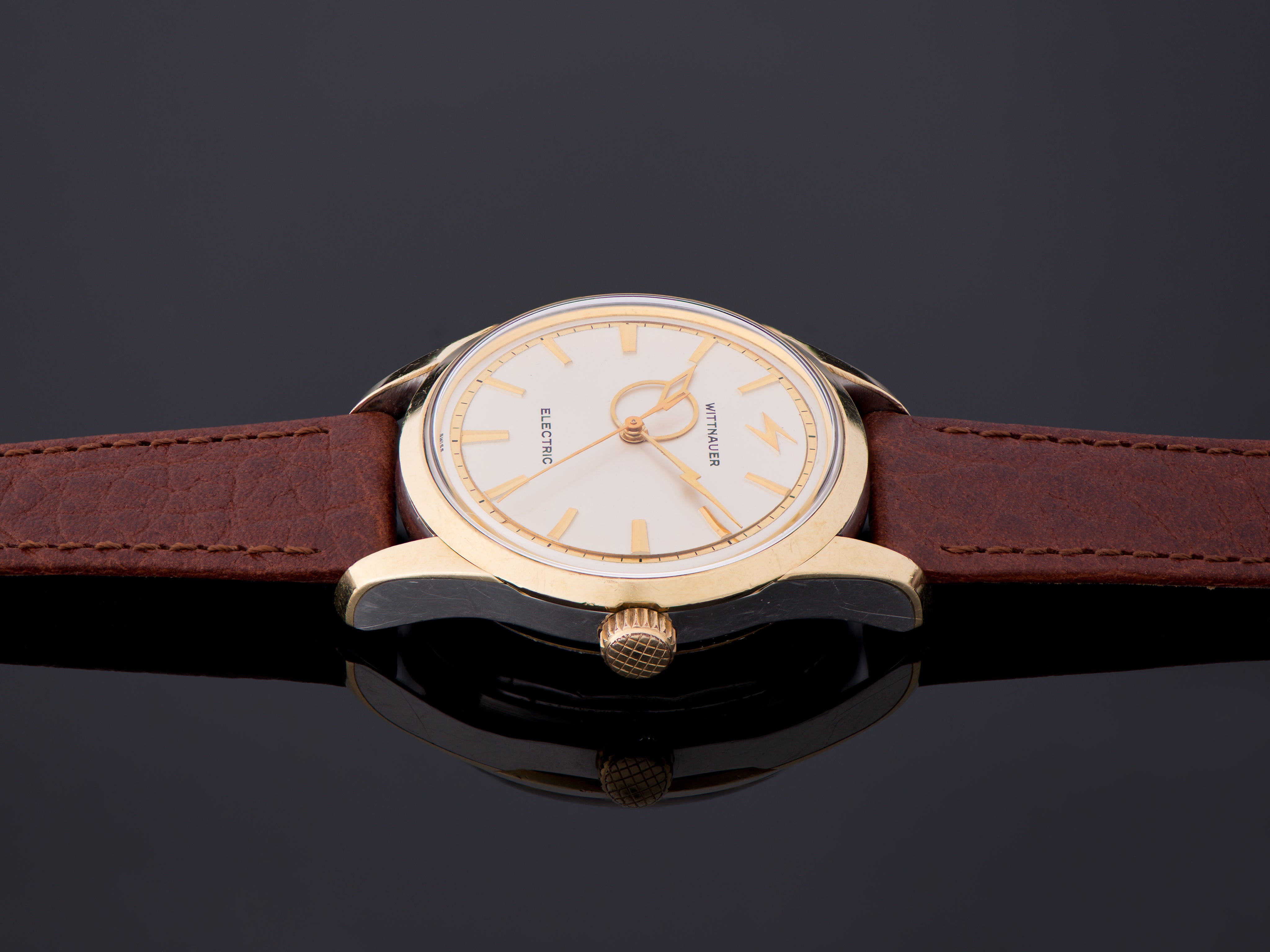 Wittnauer Electro-Chron Gold Cap Stainless Steel Watch