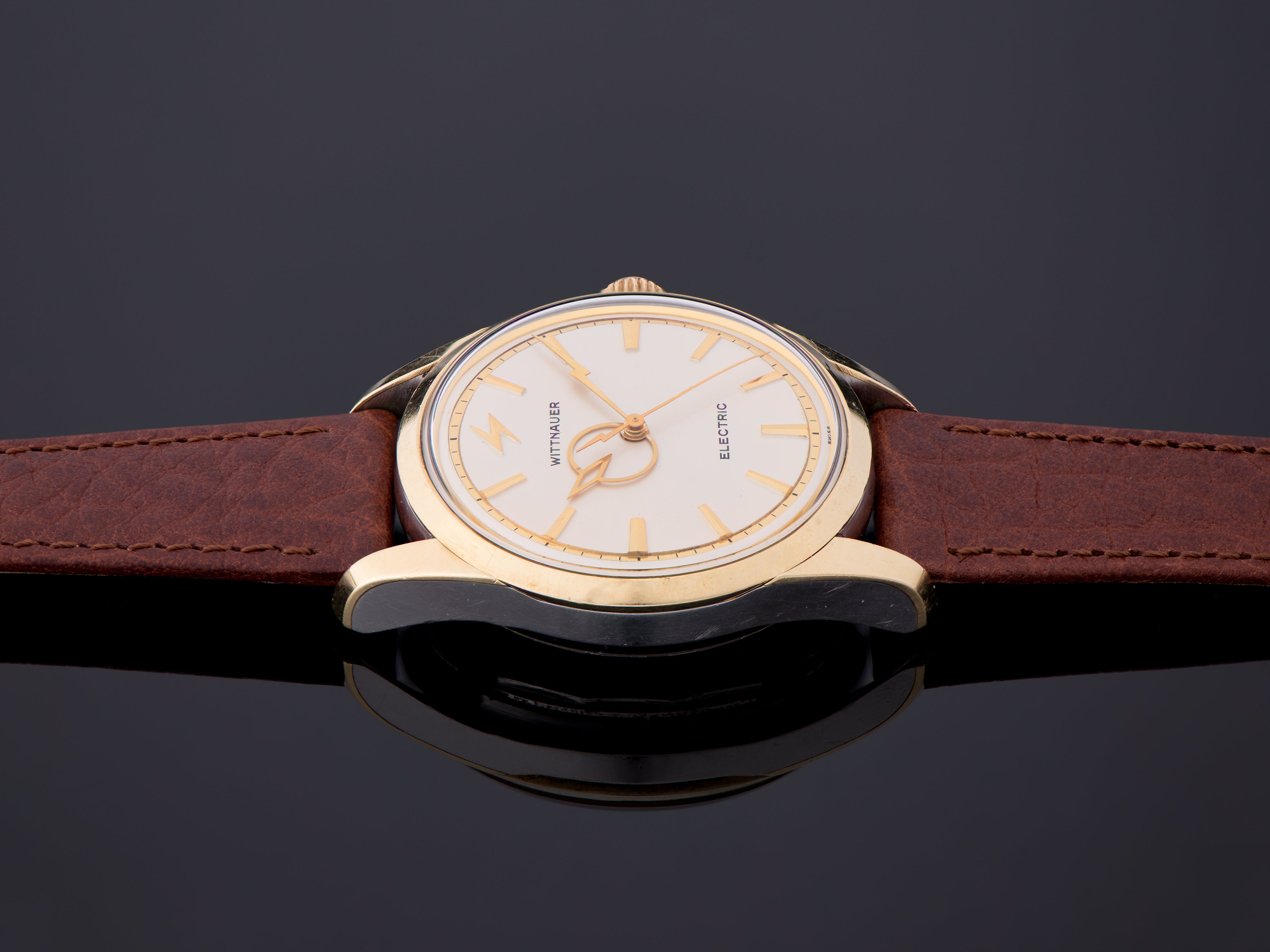Wittnauer Electro-Chron Gold Cap Stainless Steel Watch