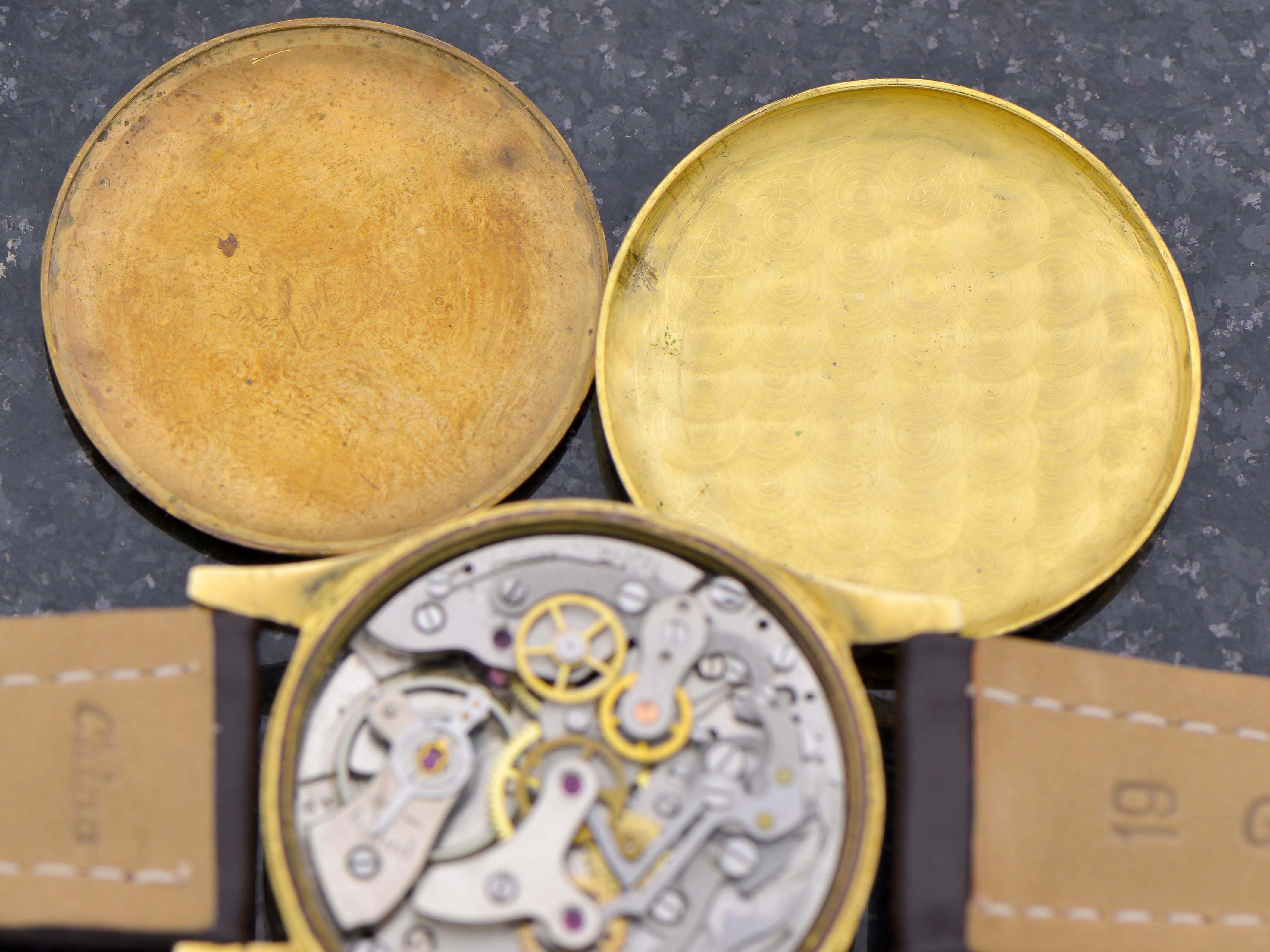 Iaxa Landeron 49 Chronograph 18K Solid Gold Watch | Unwind In Time