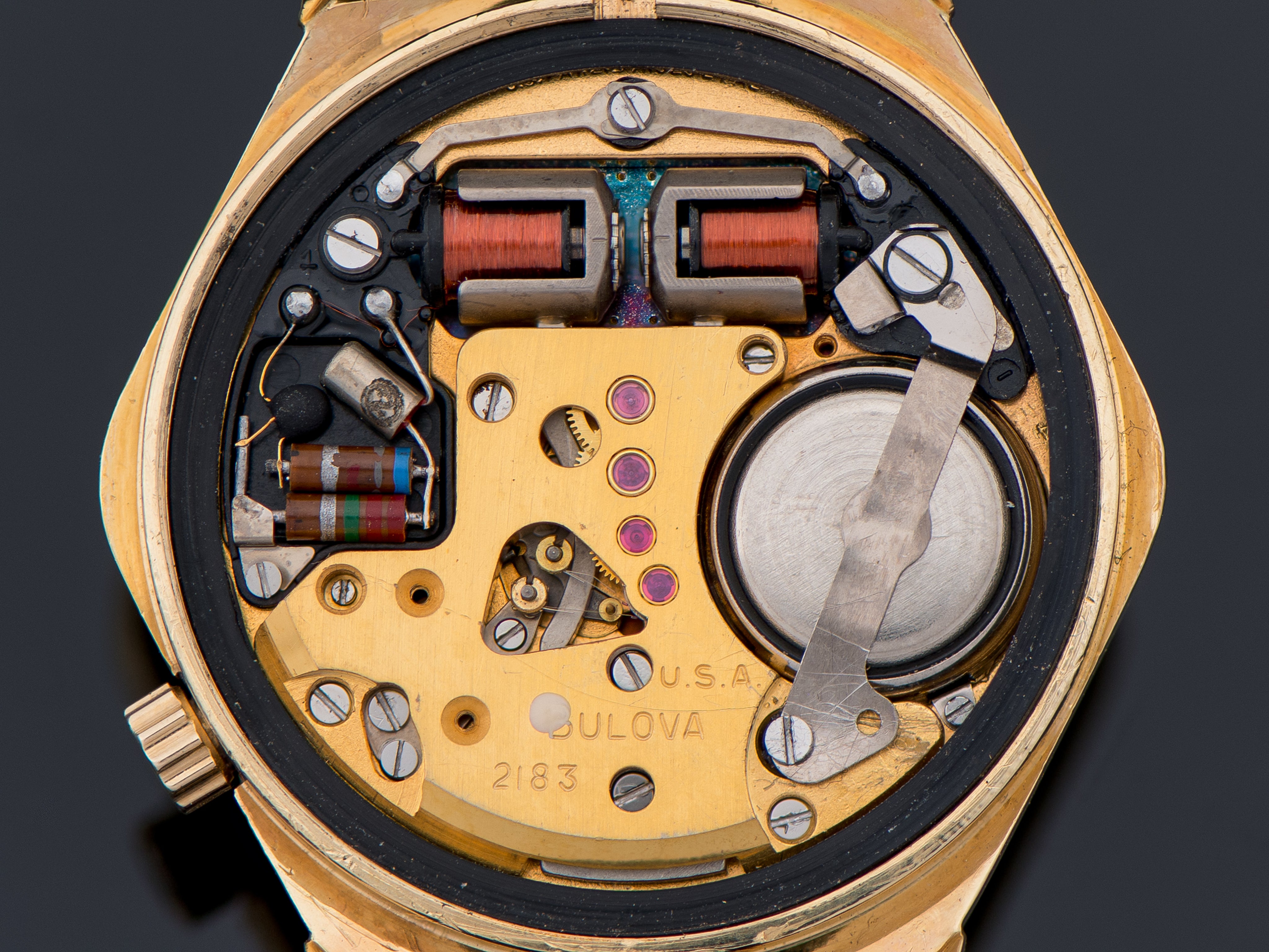 Bulova Accutron 14K Yellow Gold Watch Hexagonal 2183