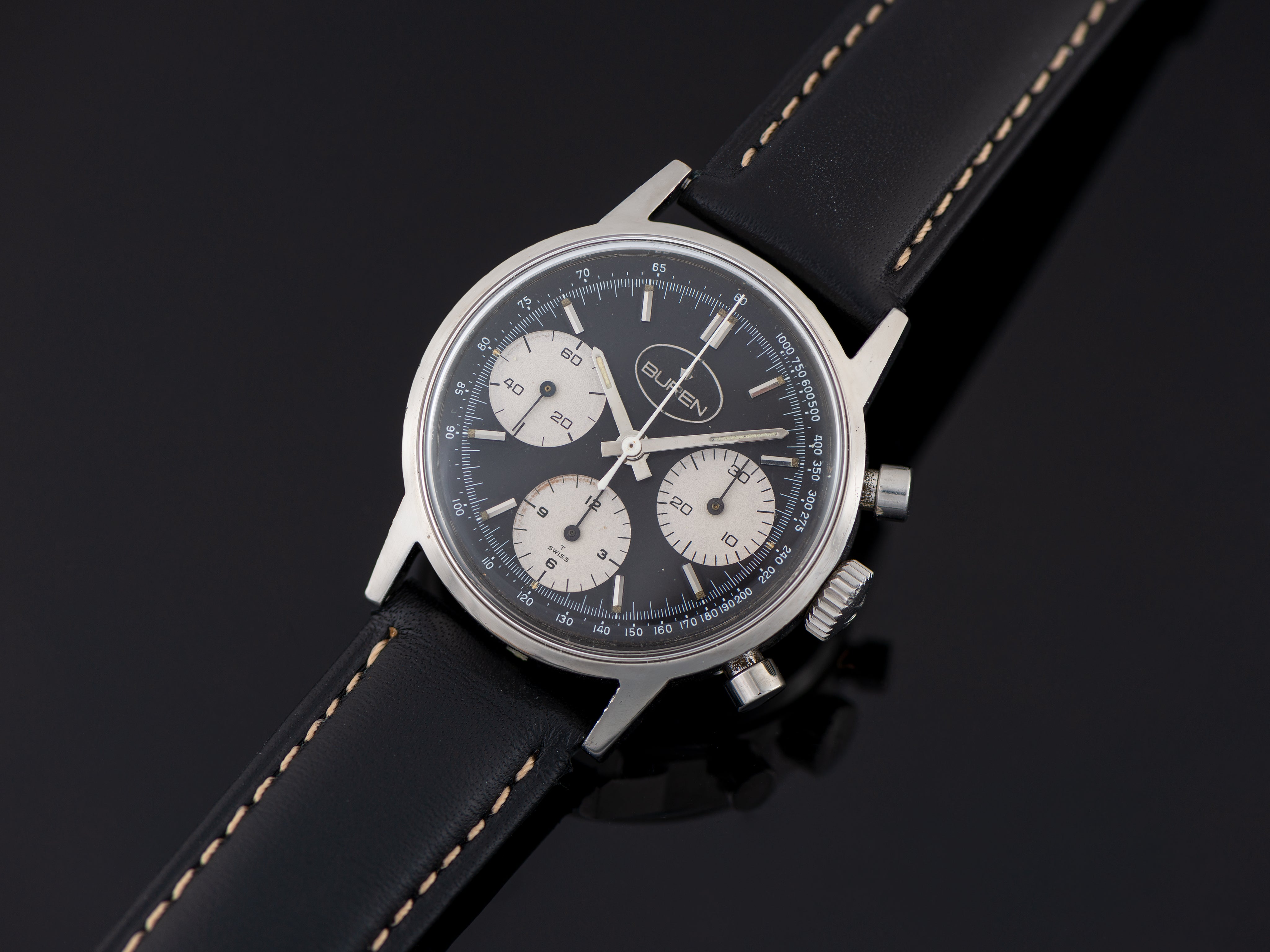 Hamilton Buren Chronograph Reverse Panda Valjoux 7736 Watch
