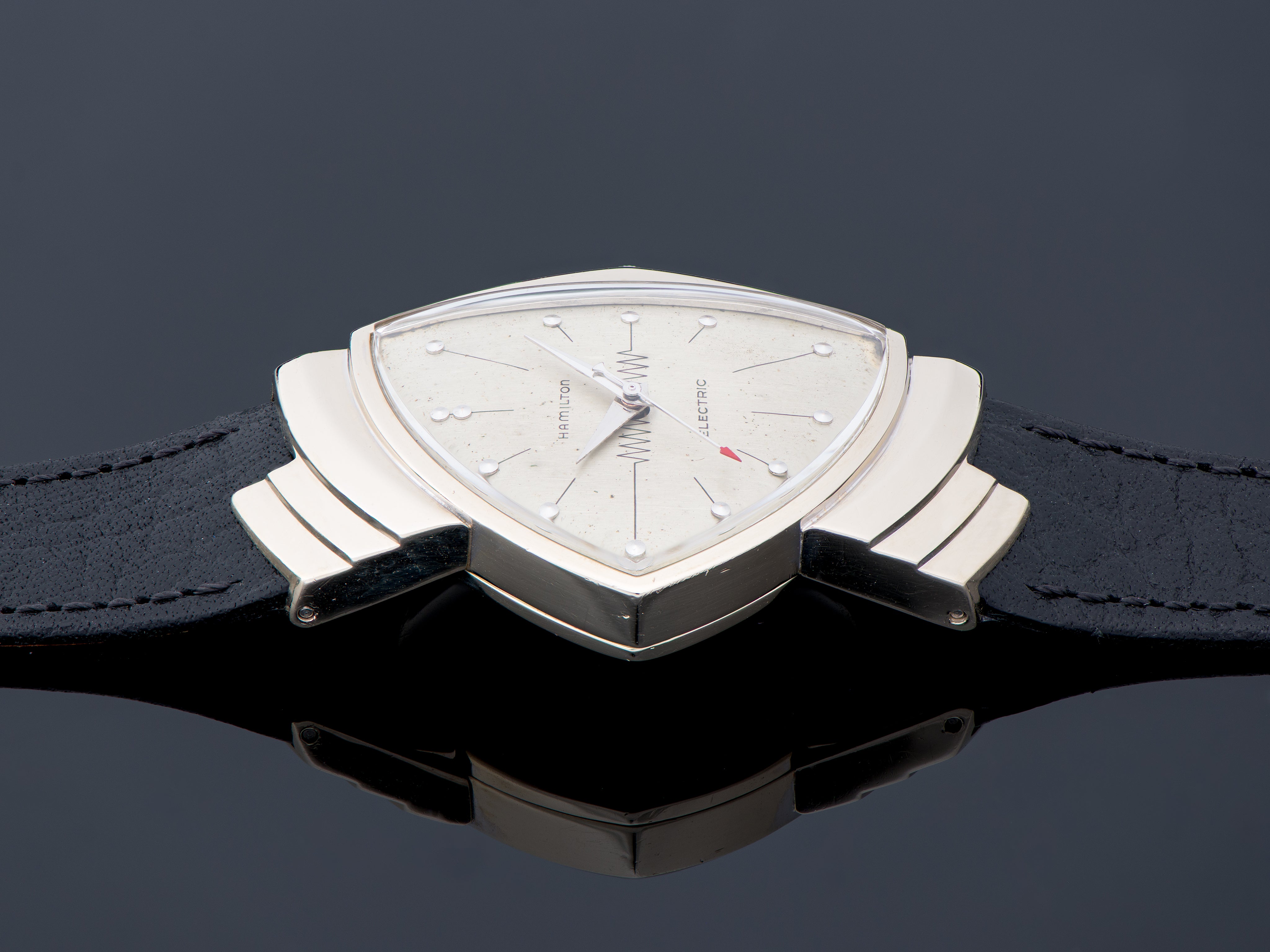 Hamilton Electric 14K White Gold Ventura Original Silver Dial Watch