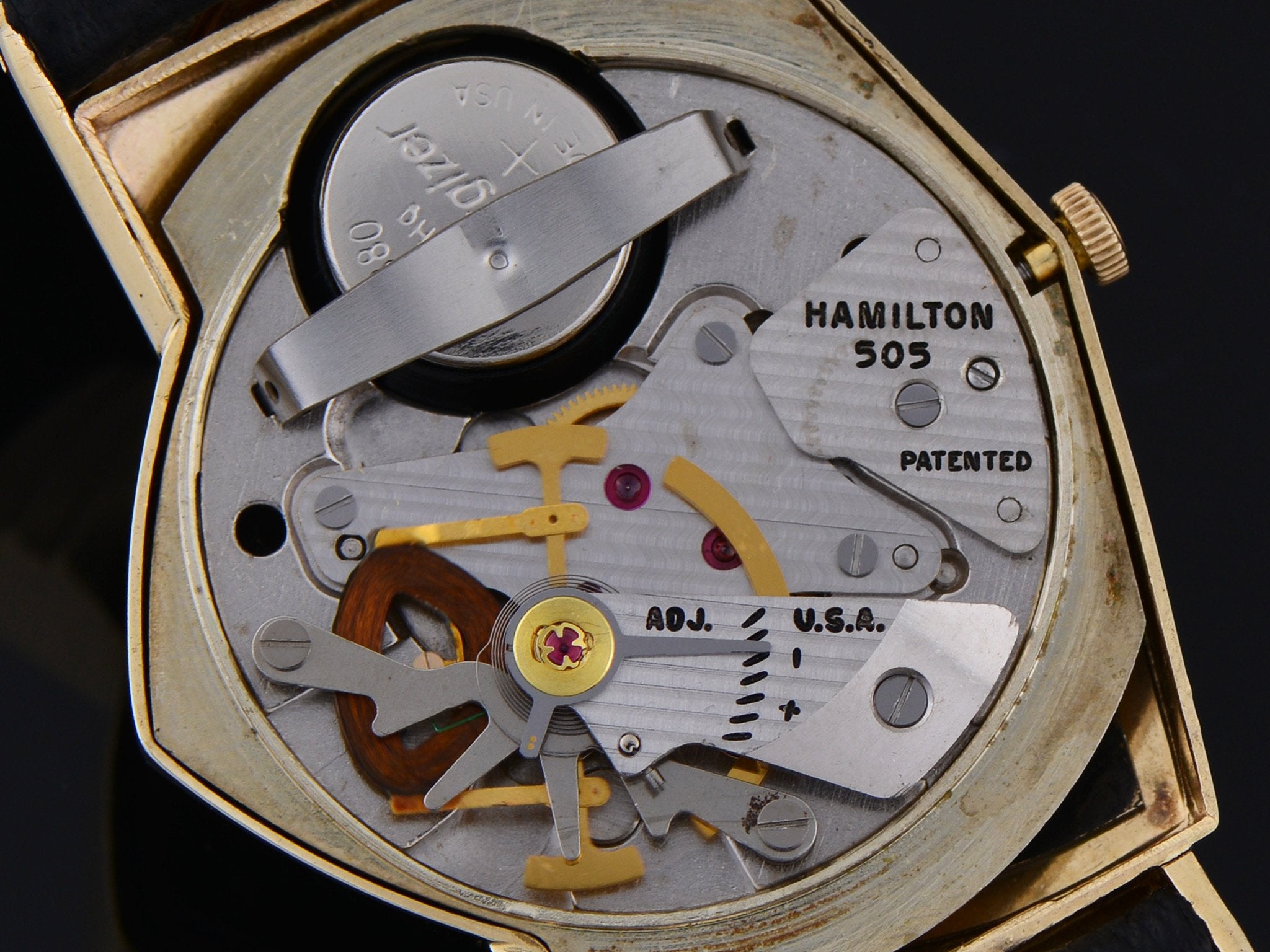 Hamilton Electric Ventura 14K Gold Black Dial Watch | Unwind In Time