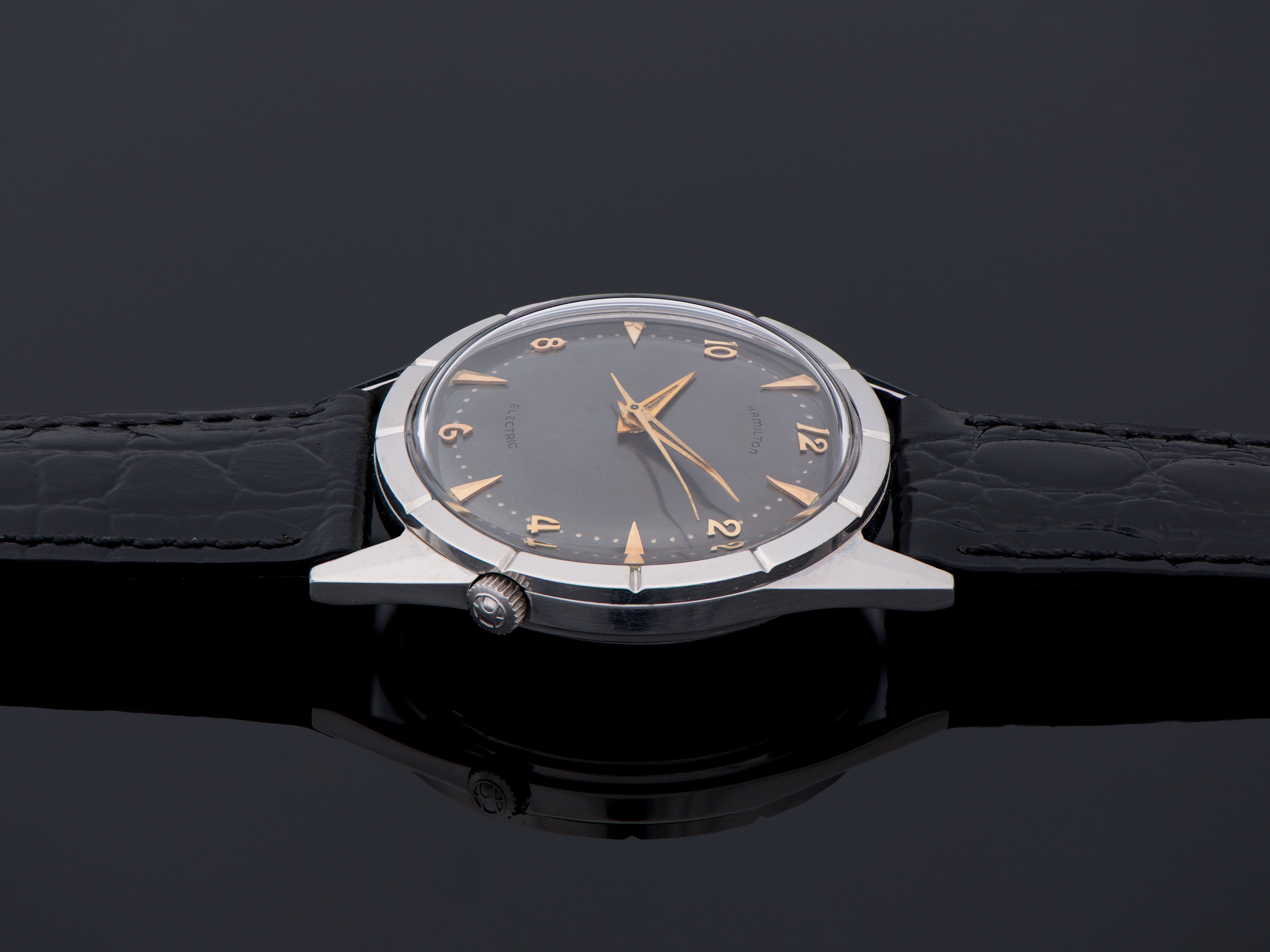 Hamilton Electric Converta IV Watch Original Finish Gray Dial