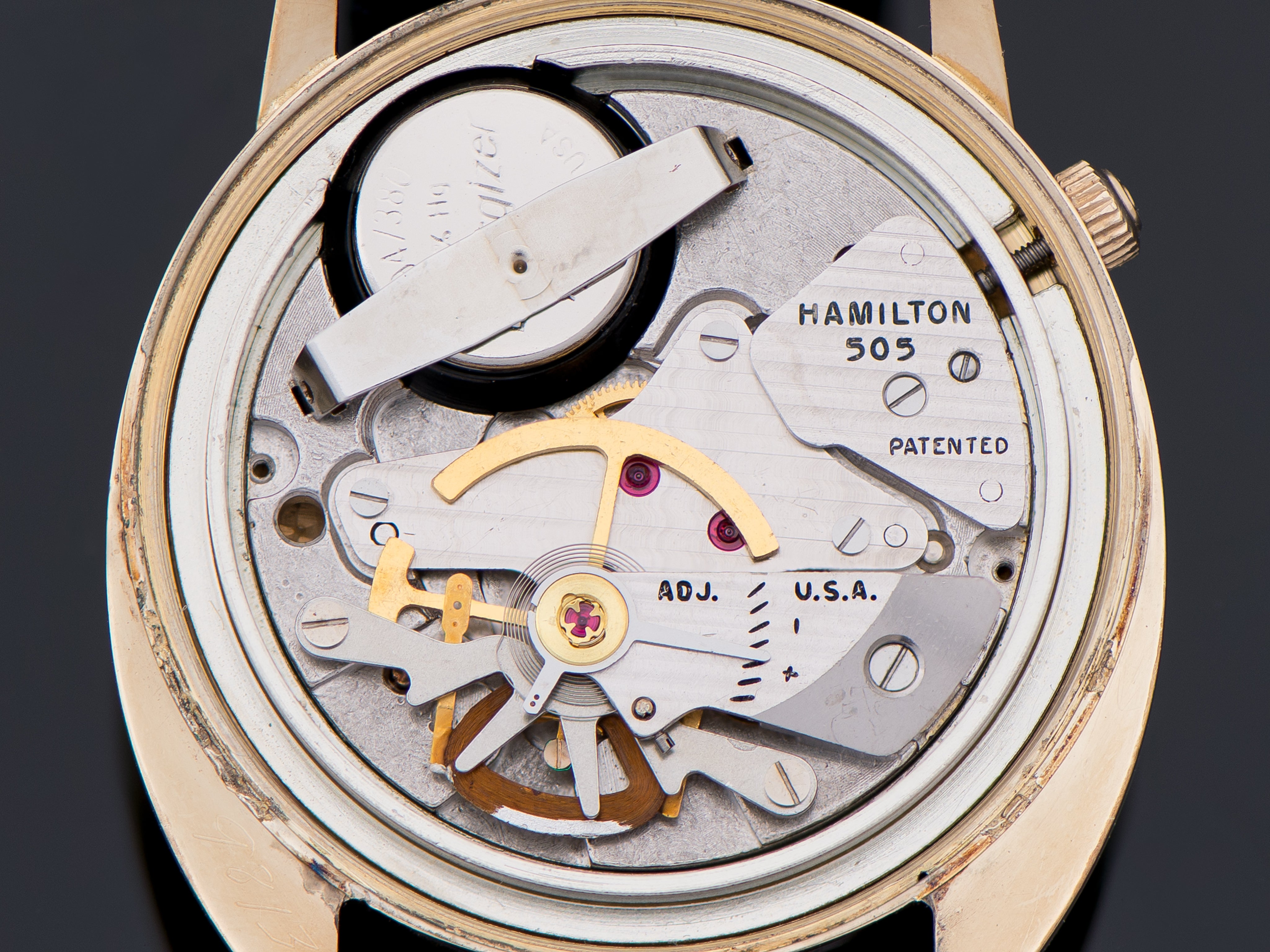 Hamilton Electric Saturn Watch Yellow Gold Filled with Original Finish