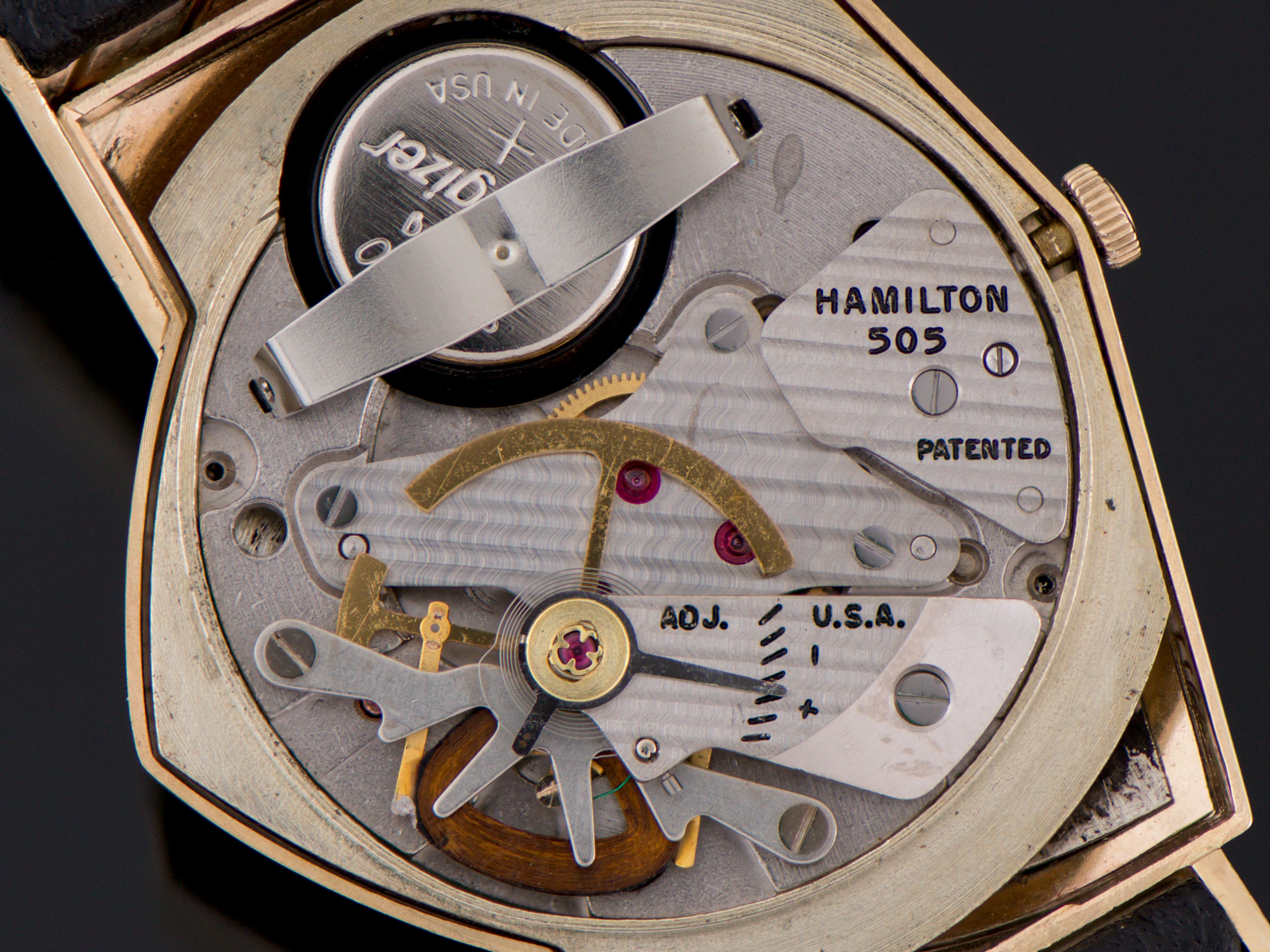 Hamilton Electric Ventura 14K Gold Black Dial Watch