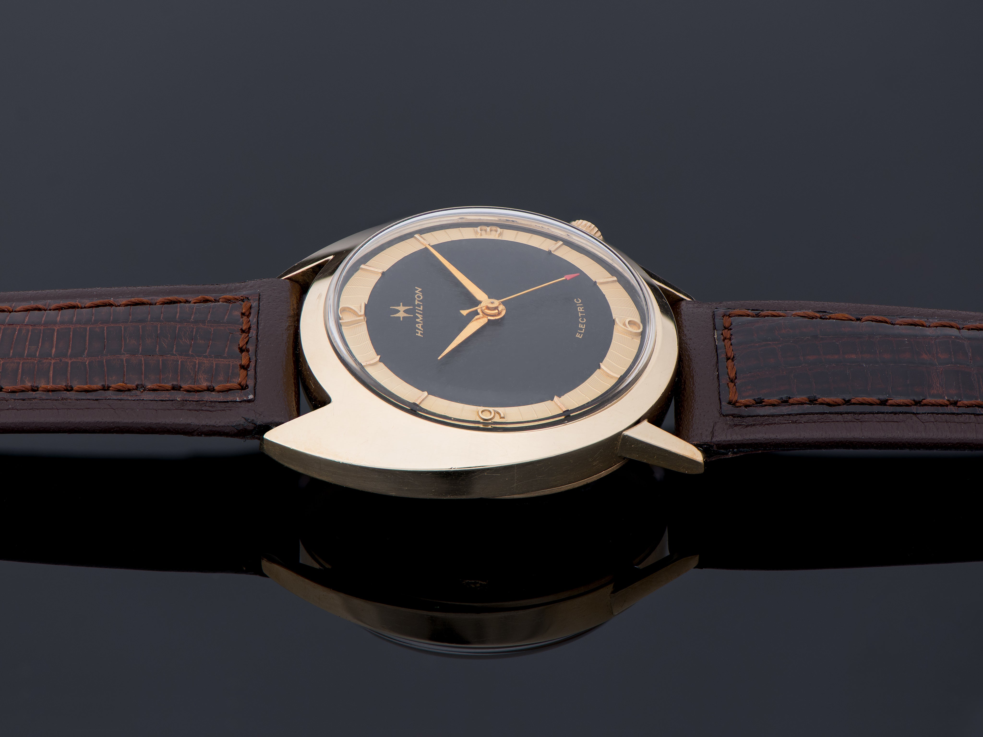 Hamilton Electric Saturn Watch Yellow Gold Filled with Original Finish