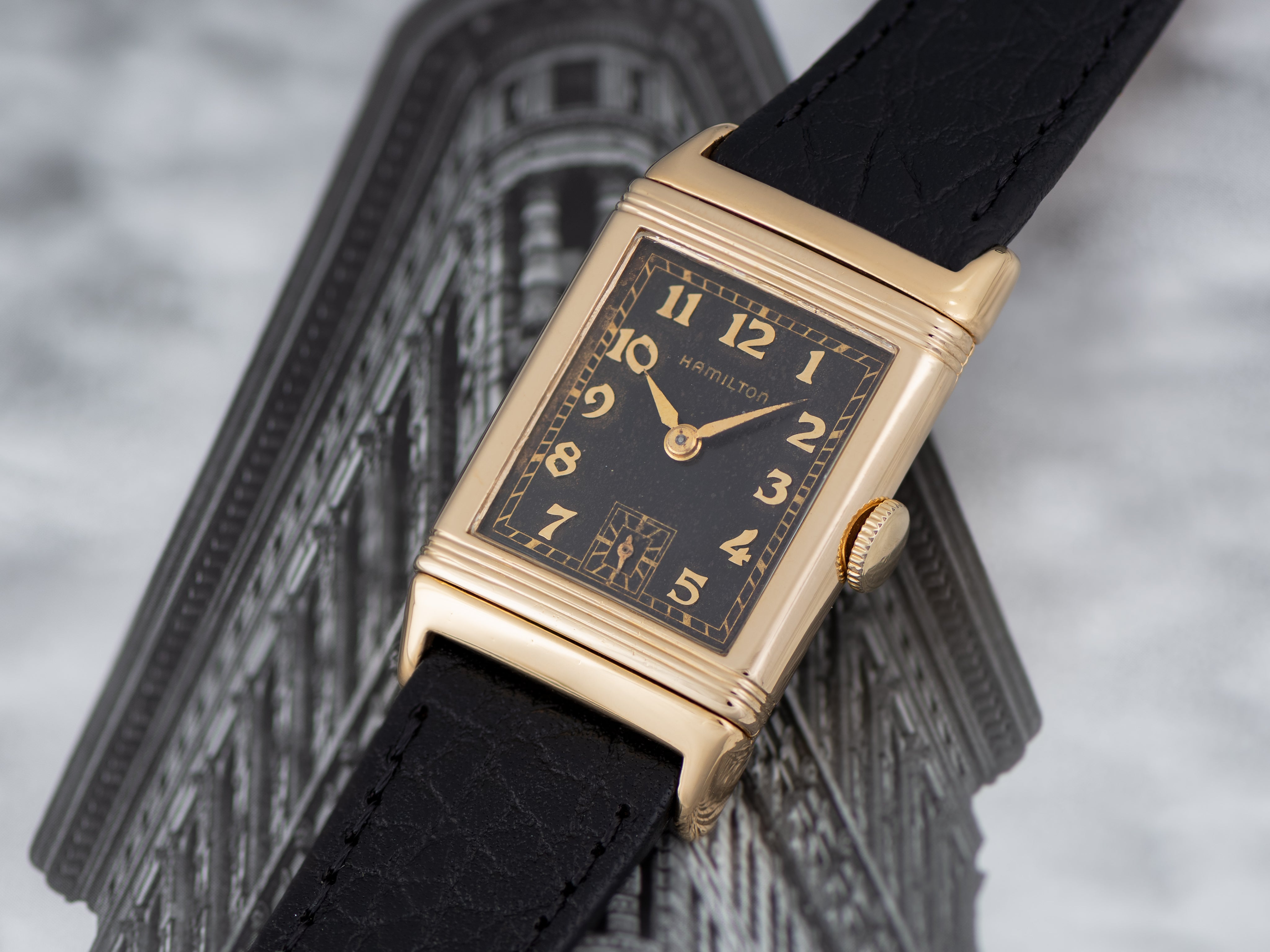 Hamilton Otis "Reverso" Original Black Dial Watch | Unwind In Time
