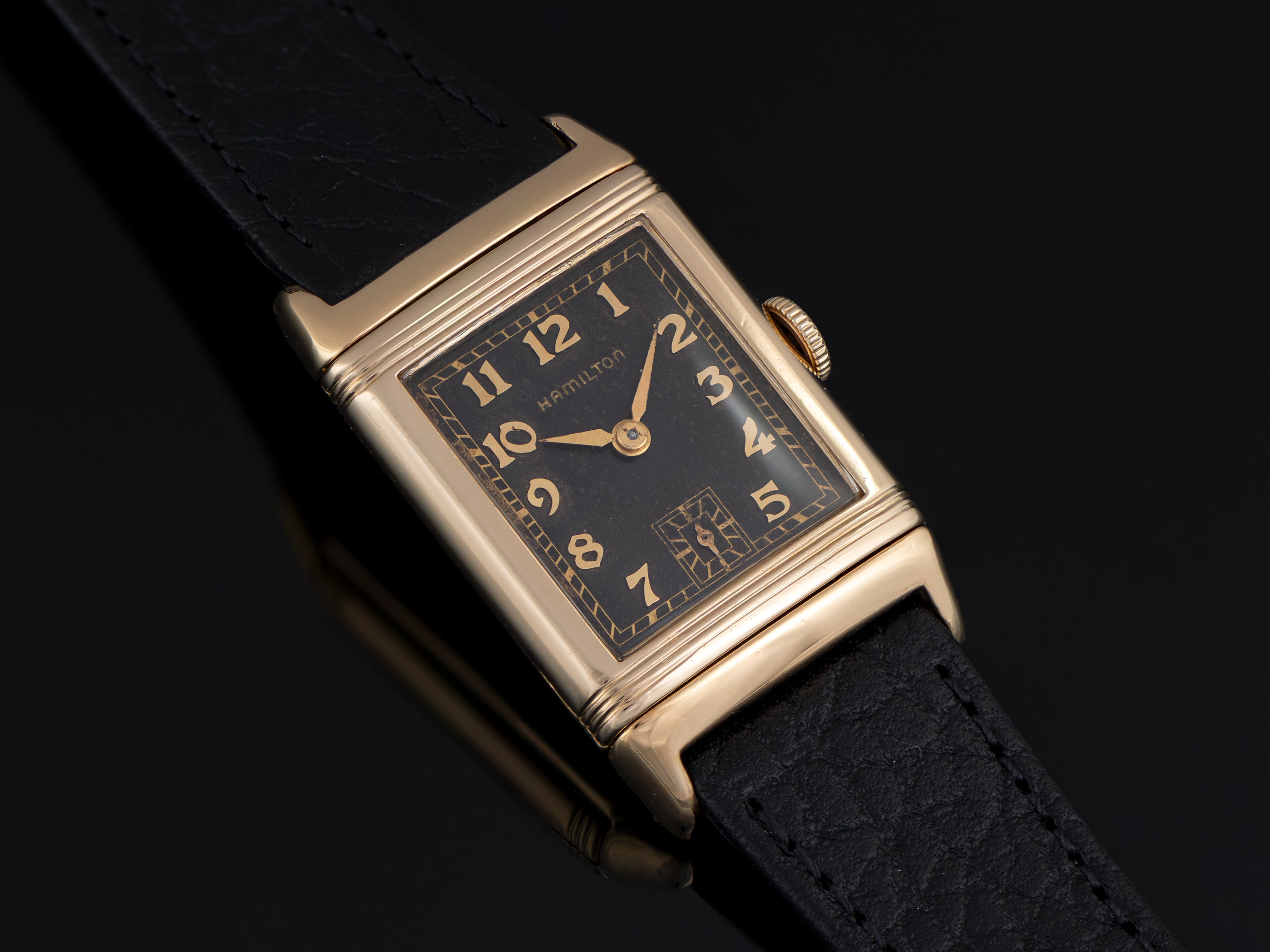 Hamilton Otis "Reverso" Original Black Dial Watch | Unwind In Time