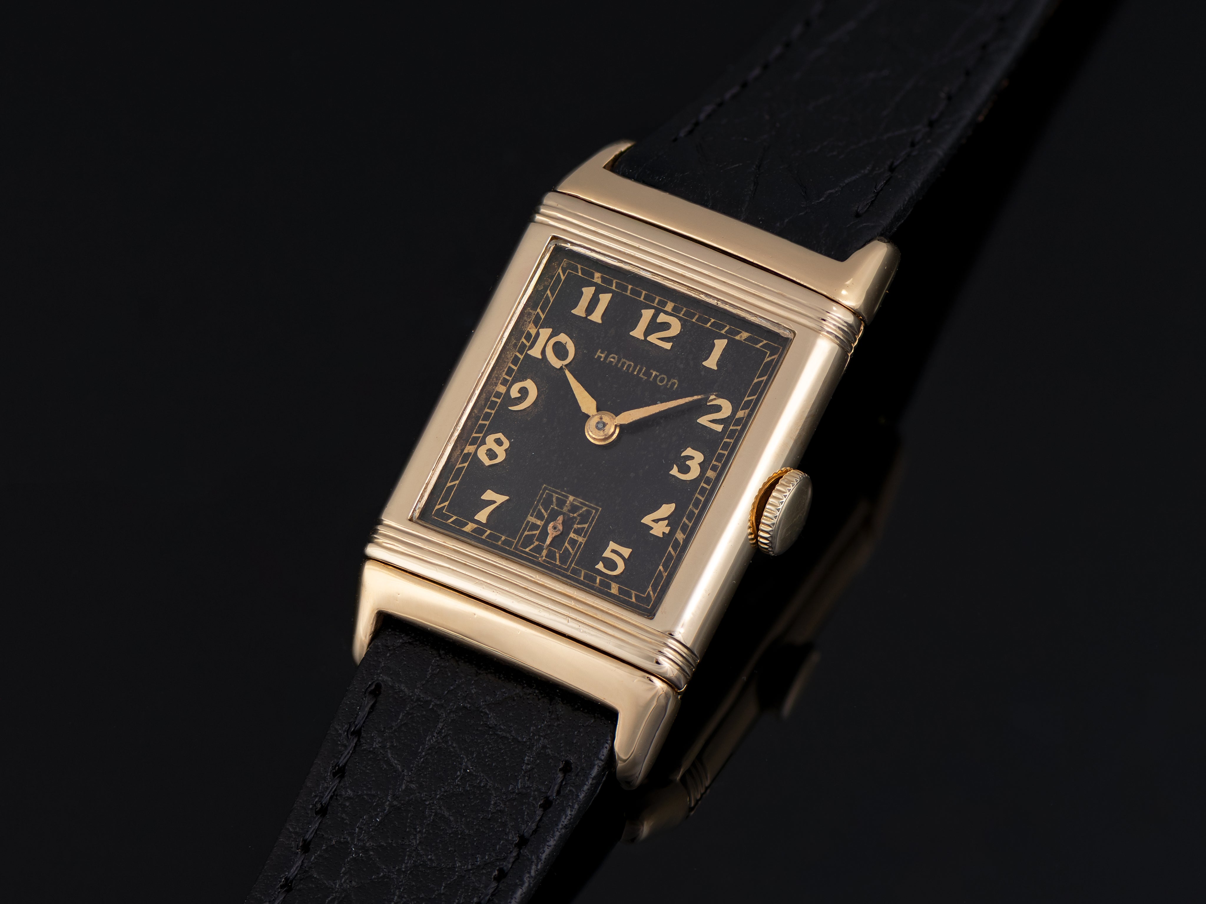 Hamilton Otis "Reverso" Original Black Dial Watch | Unwind In Time