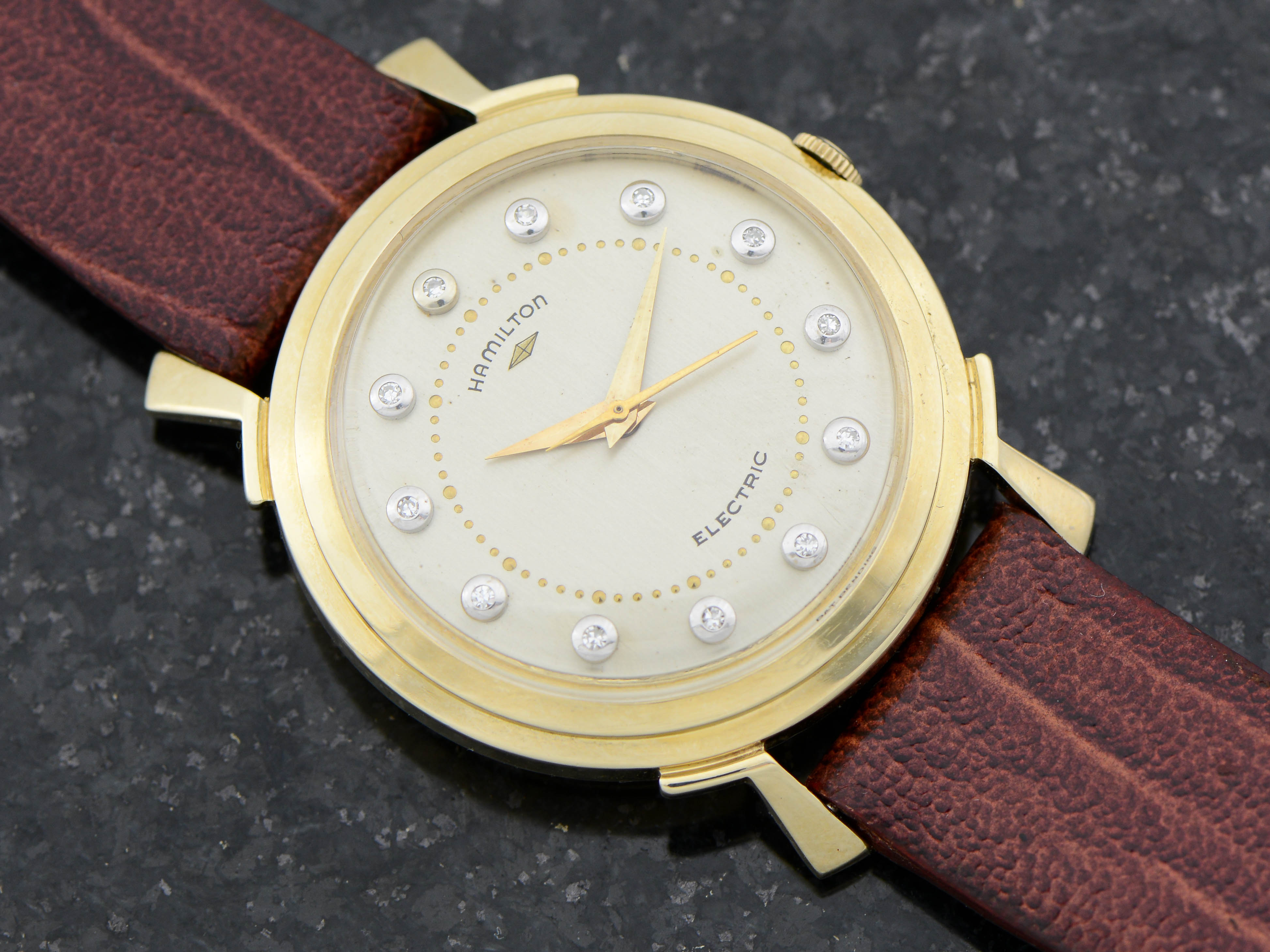 Hamilton Electric 14K Diamond Dial Van Horn