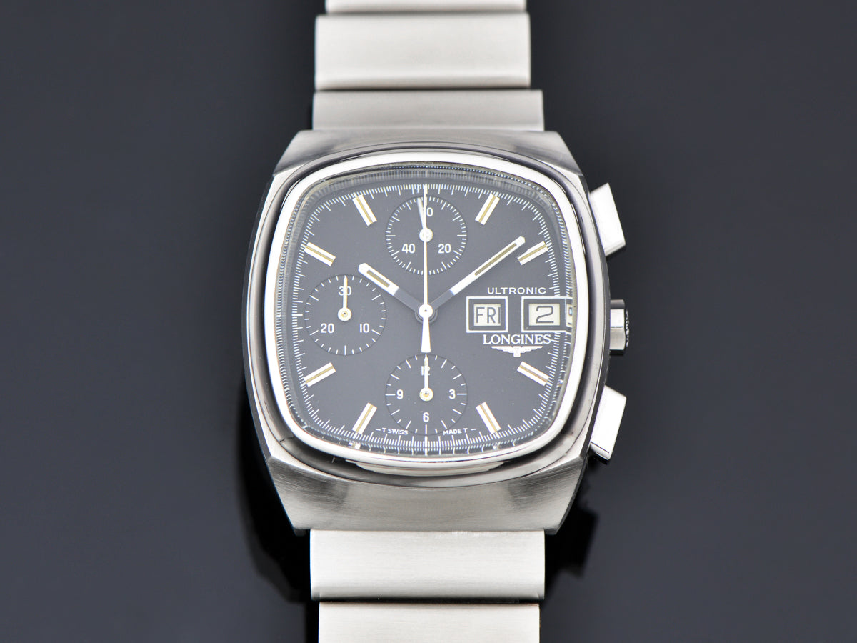 Longines Ultronic Chronograph Day/Date Steel Watch & Bracelet | Unwind ...
