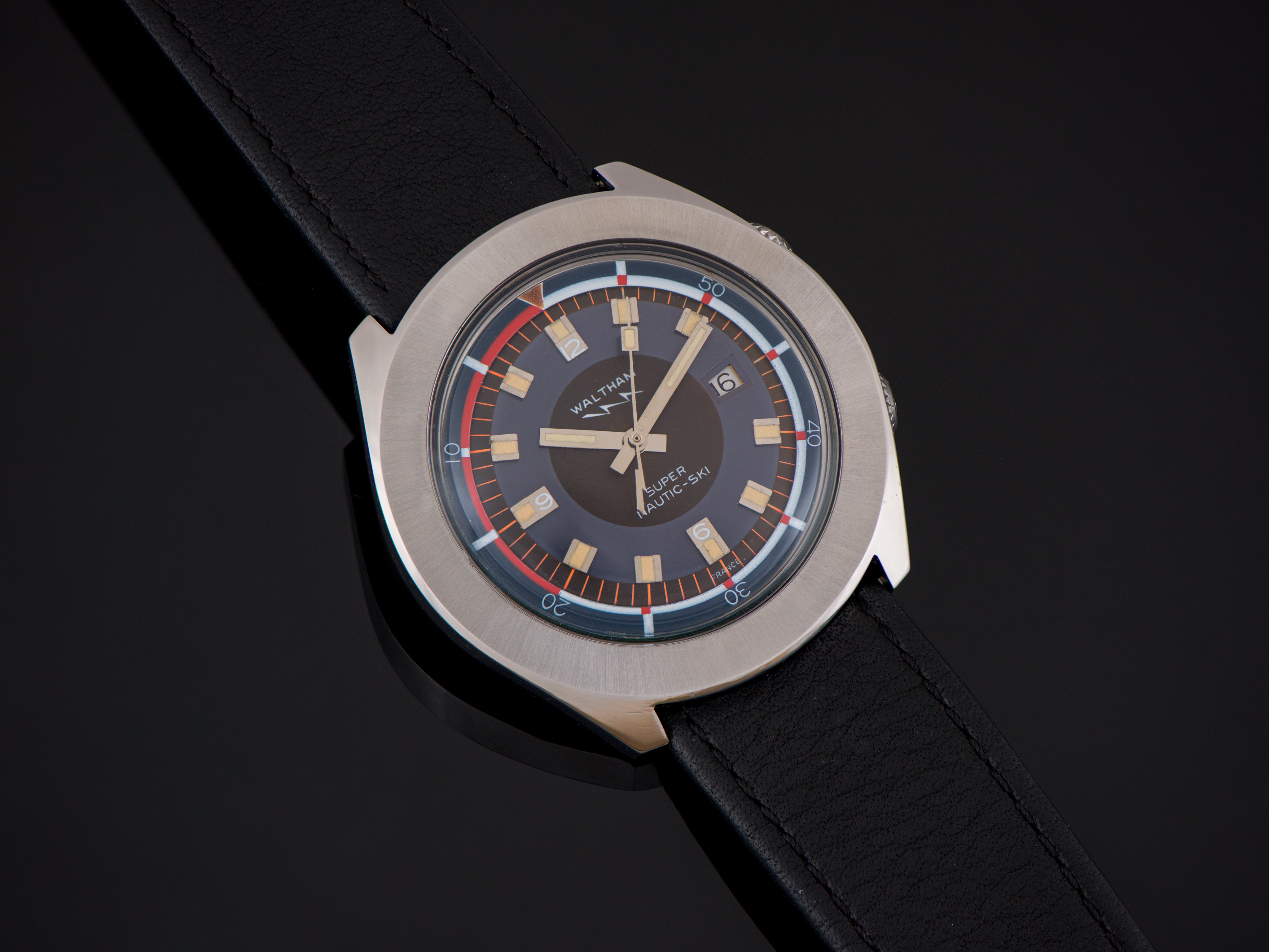 Super Nautic-Ski Super Compressor Dive Waltham By LIP Watch