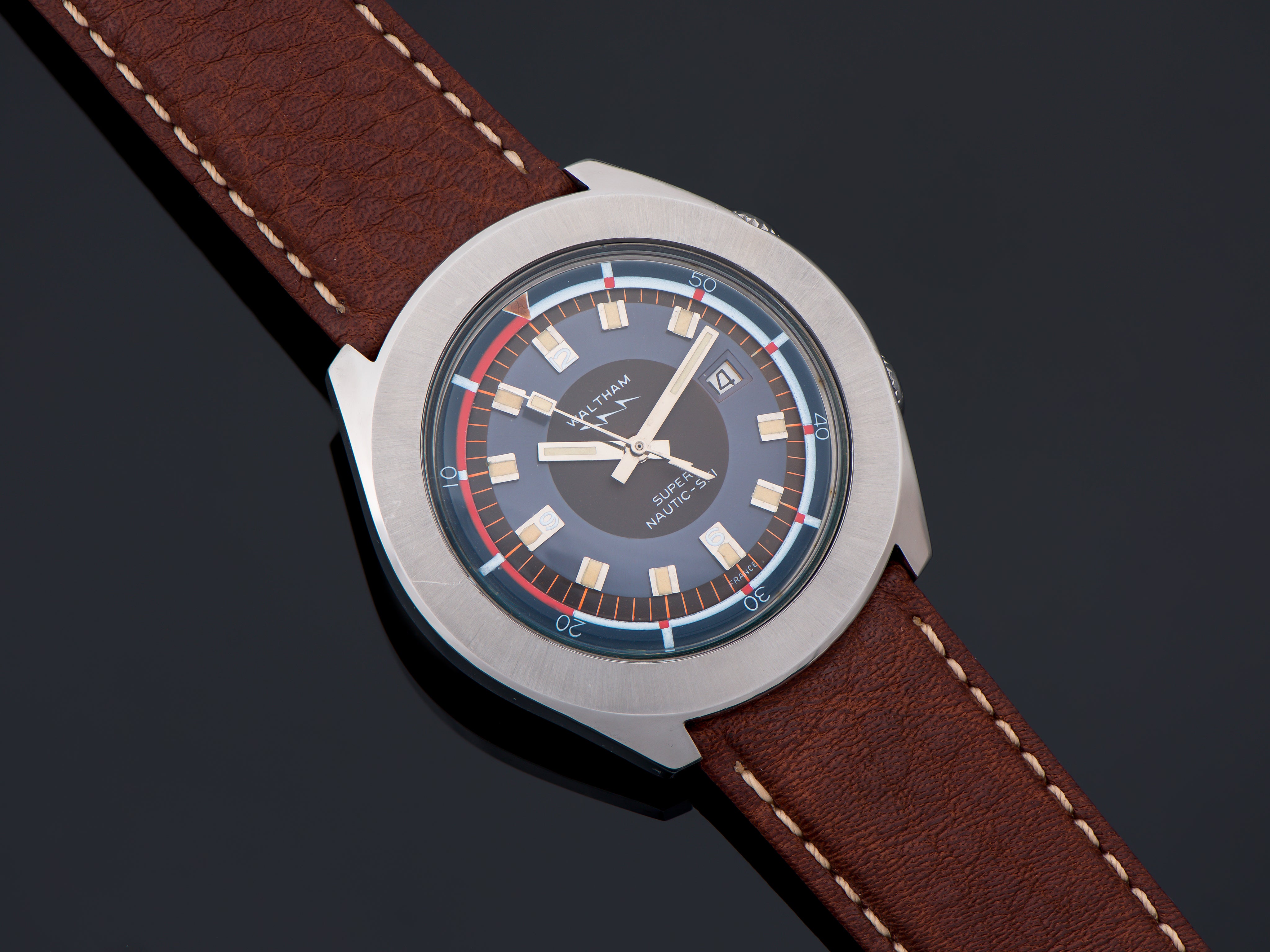 Super Nautic-Ski Super Compressor Dive Waltham By LIP Watch