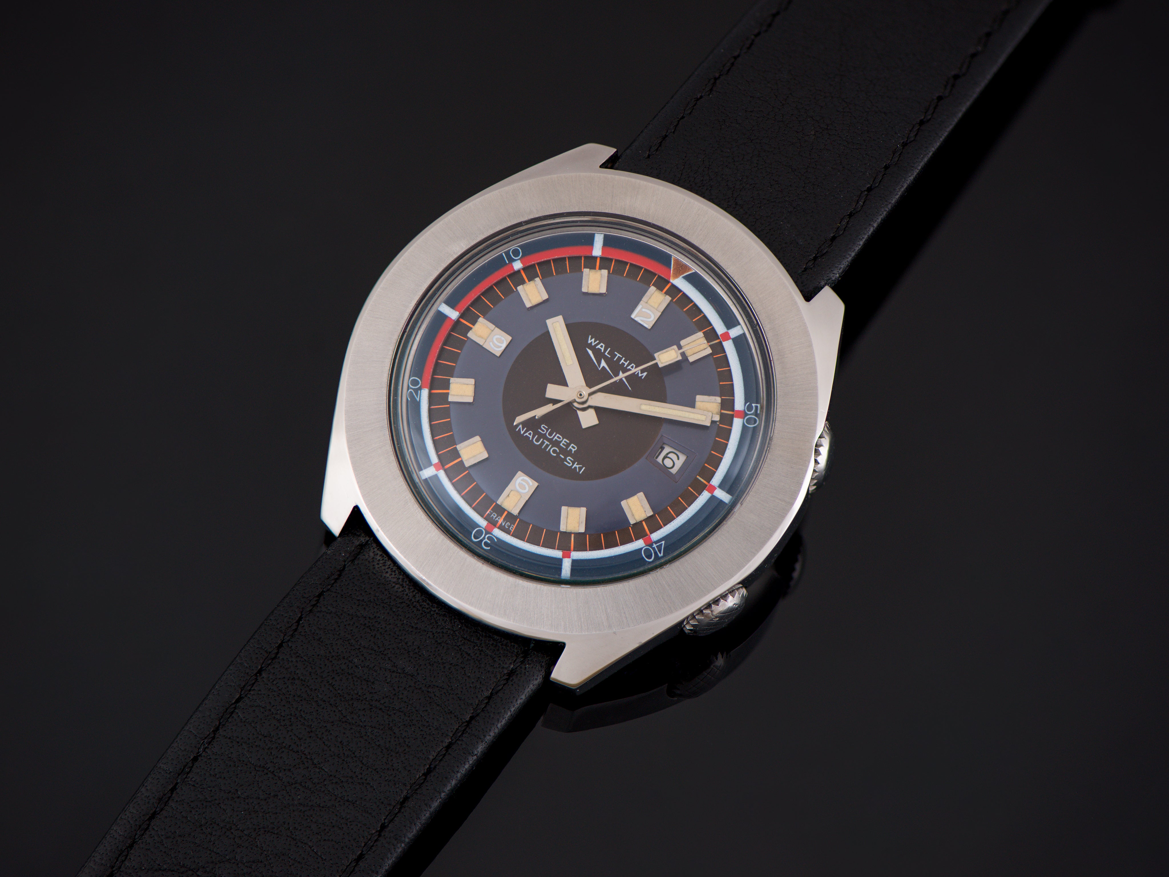 Super Nautic-Ski Super Compressor Dive Waltham By LIP Watch