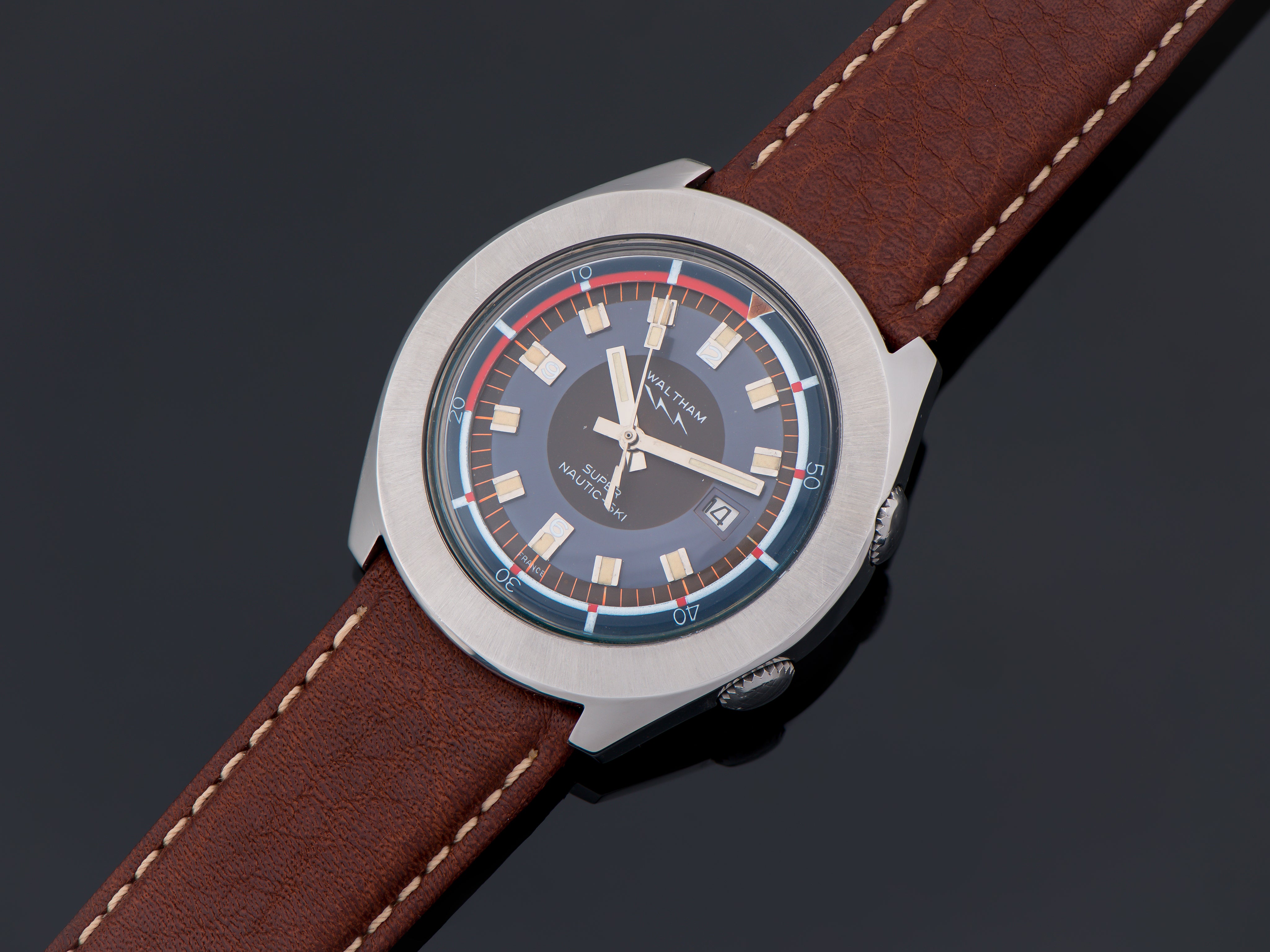Super Nautic-Ski Super Compressor Dive Waltham By LIP Watch
